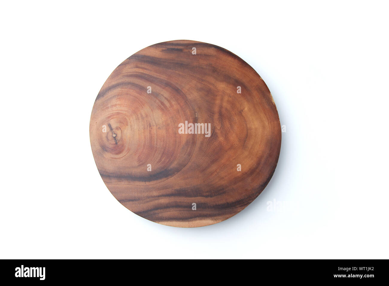wooden round cutting board closeup isolated on white background Stock ...
