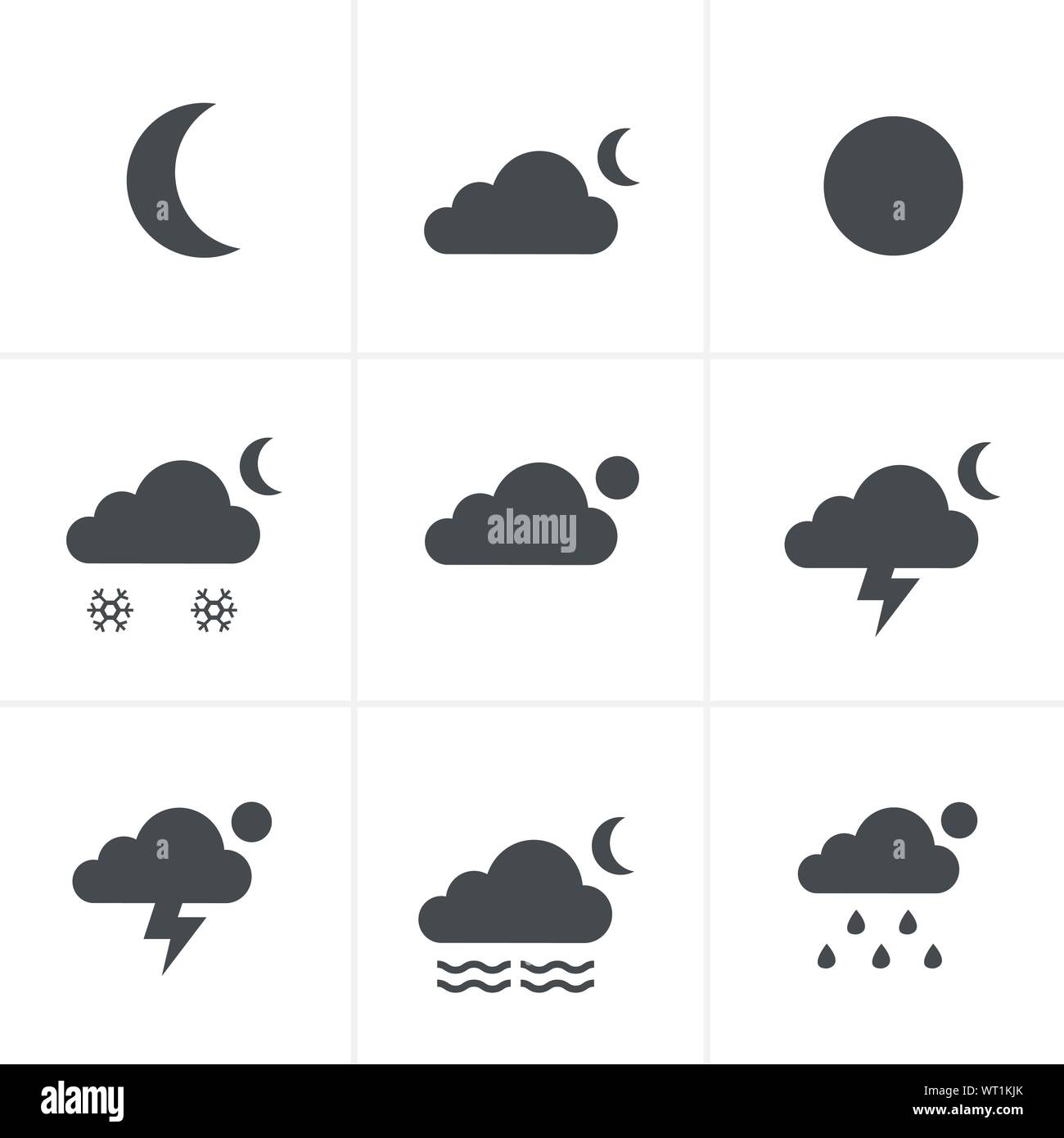 Set of night weather icons Stock Vector Image & Art - Alamy