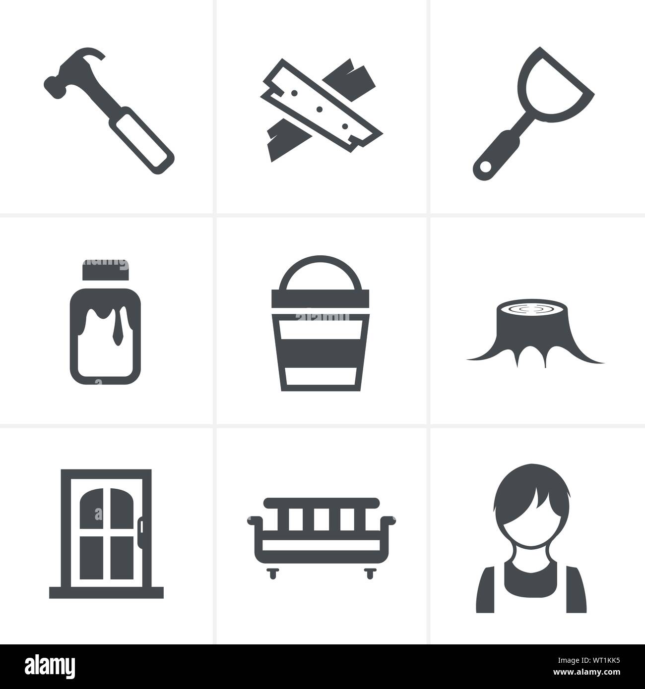 Icons set carpentry Stock Vector Image & Art - Alamy