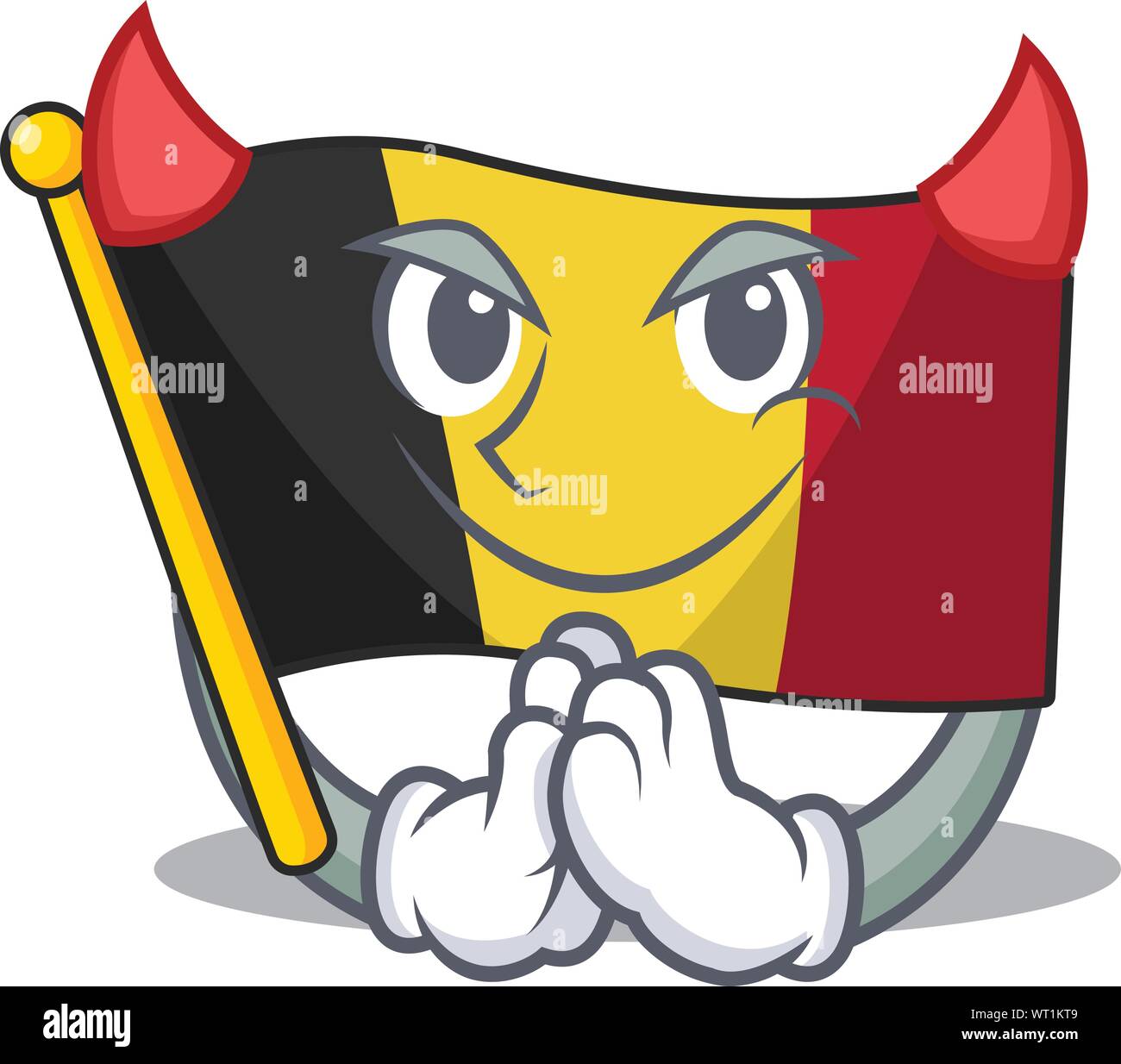 Devil flag belgium isolated with the cartoon vector illustration Stock ...