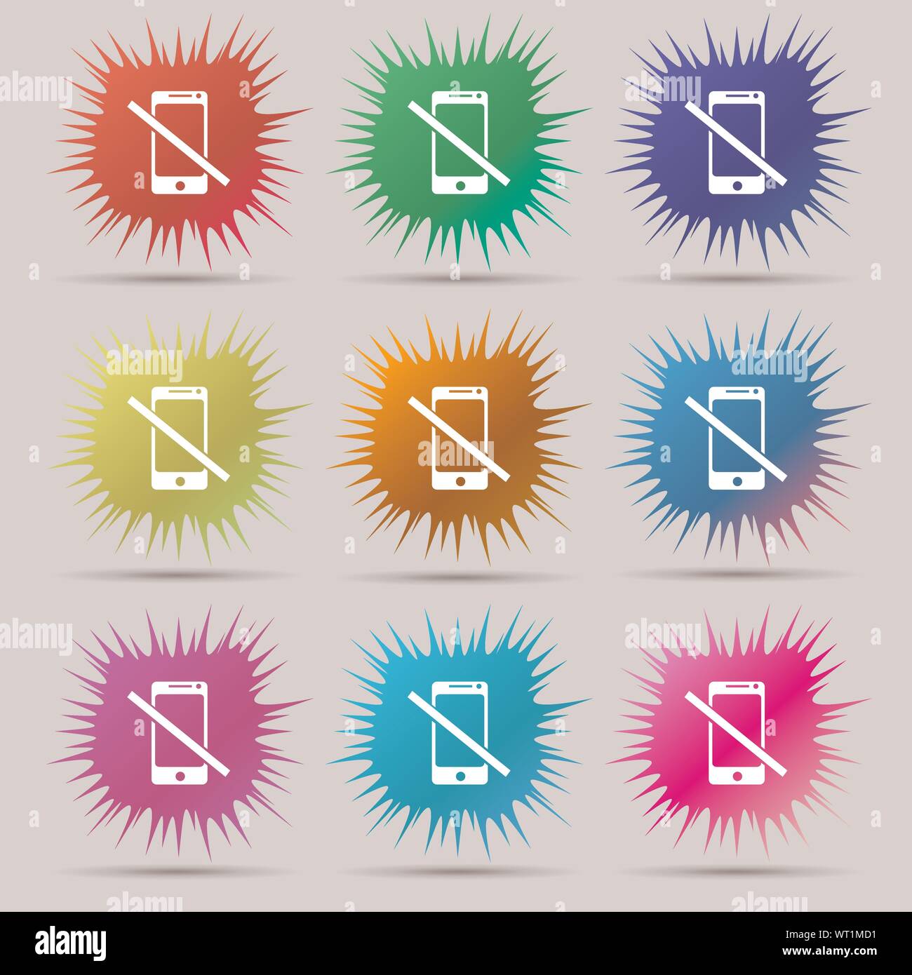Do not call. Smartphone signs icon. Support symbol. Nine original ...