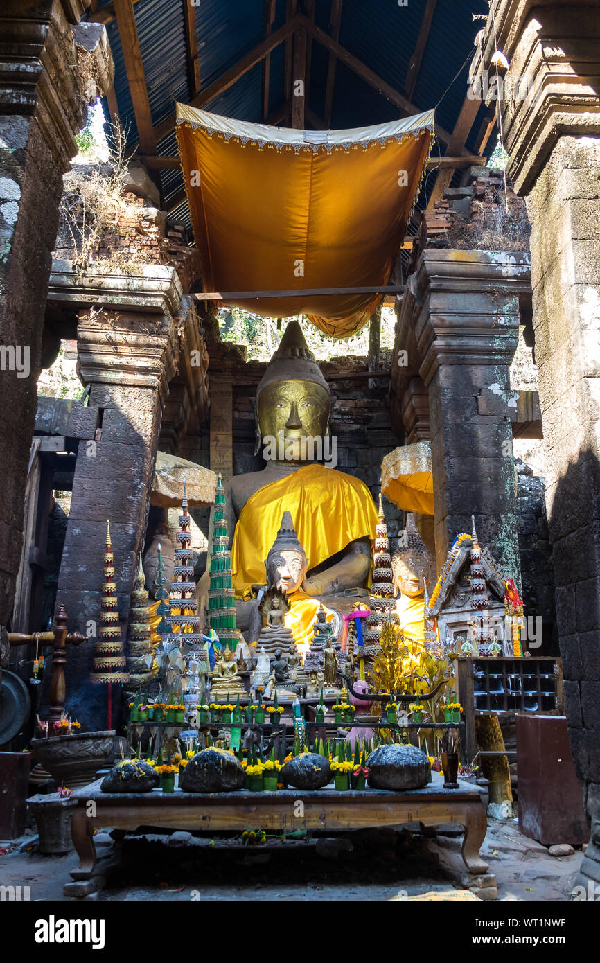 Vat Phou - Wat Phu temple. The ruined Khmer temple complex in southern ...