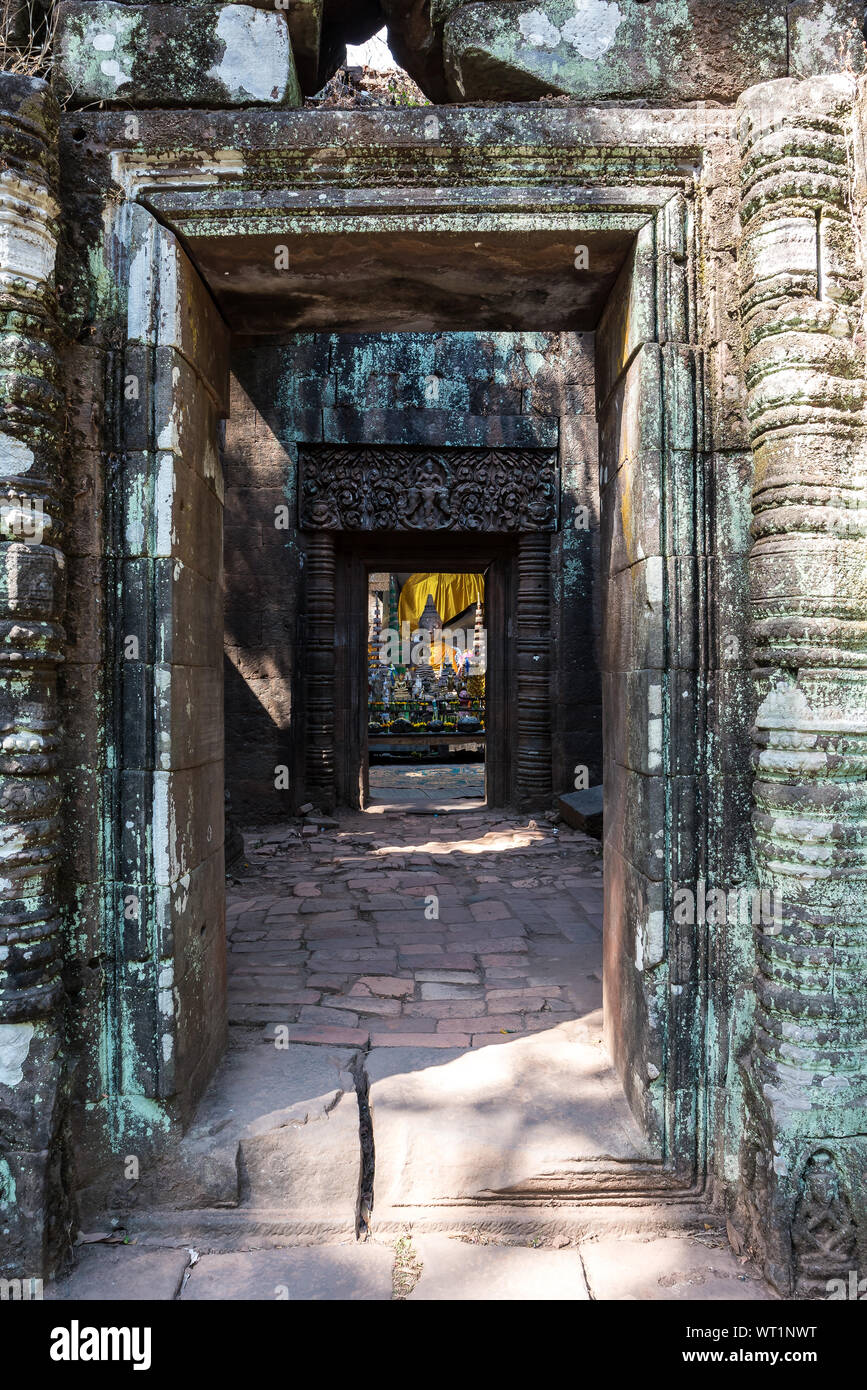 Vat Phou - Wat Phu temple. The ruined Khmer temple complex in southern ...