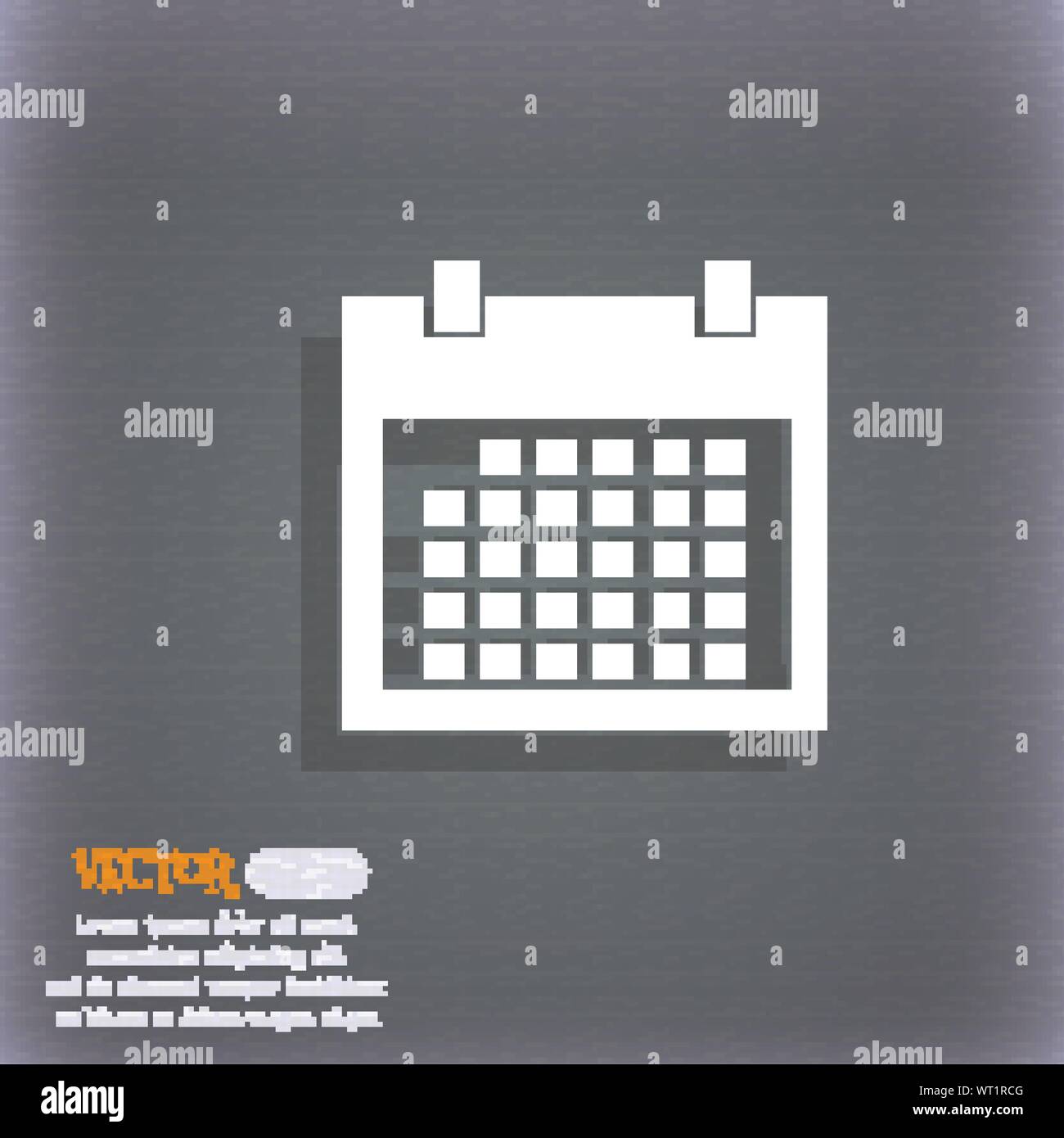Calendar sign icon. days month symbol. Date button. On the blue-green ...