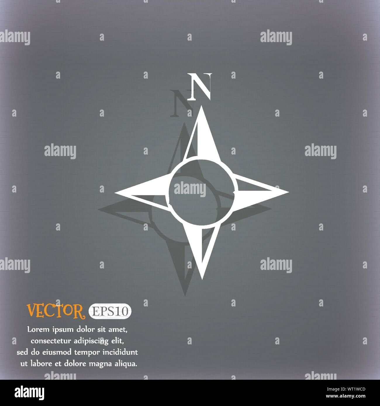 Compass sign icon. Windrose navigation symbol. On the blue-green ...
