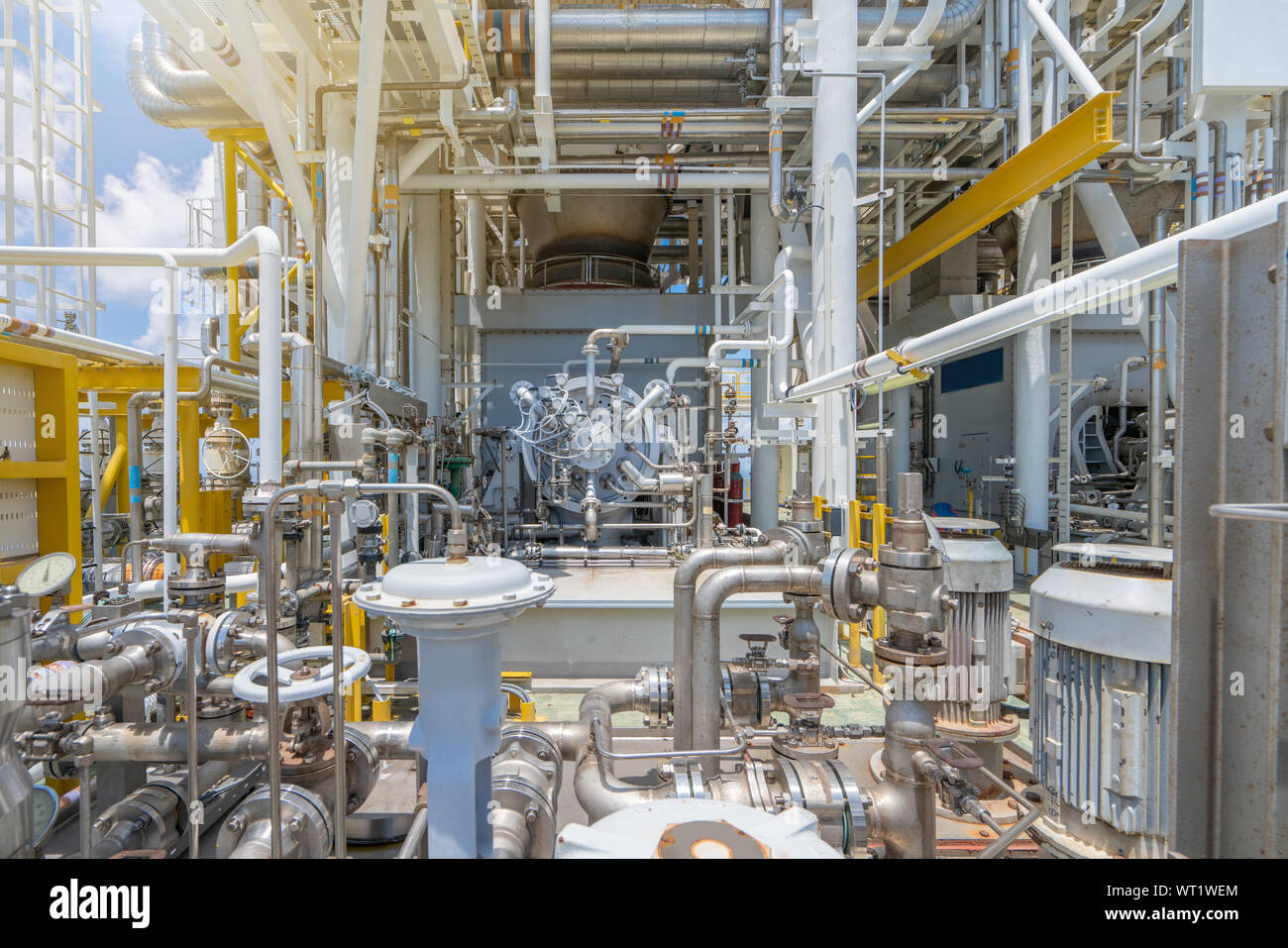 Gas turbine engine and gas compressor with piping and tubing ...