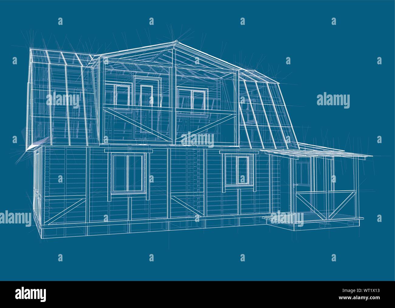House sketch. Vector rendering of 3d Stock Vector Image & Art - Alamy