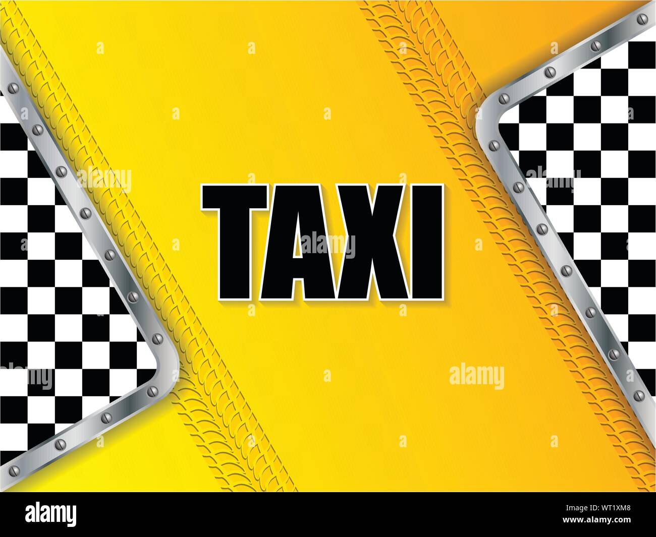 Abstract taxi advertising background with tire tread and metalli Stock ...