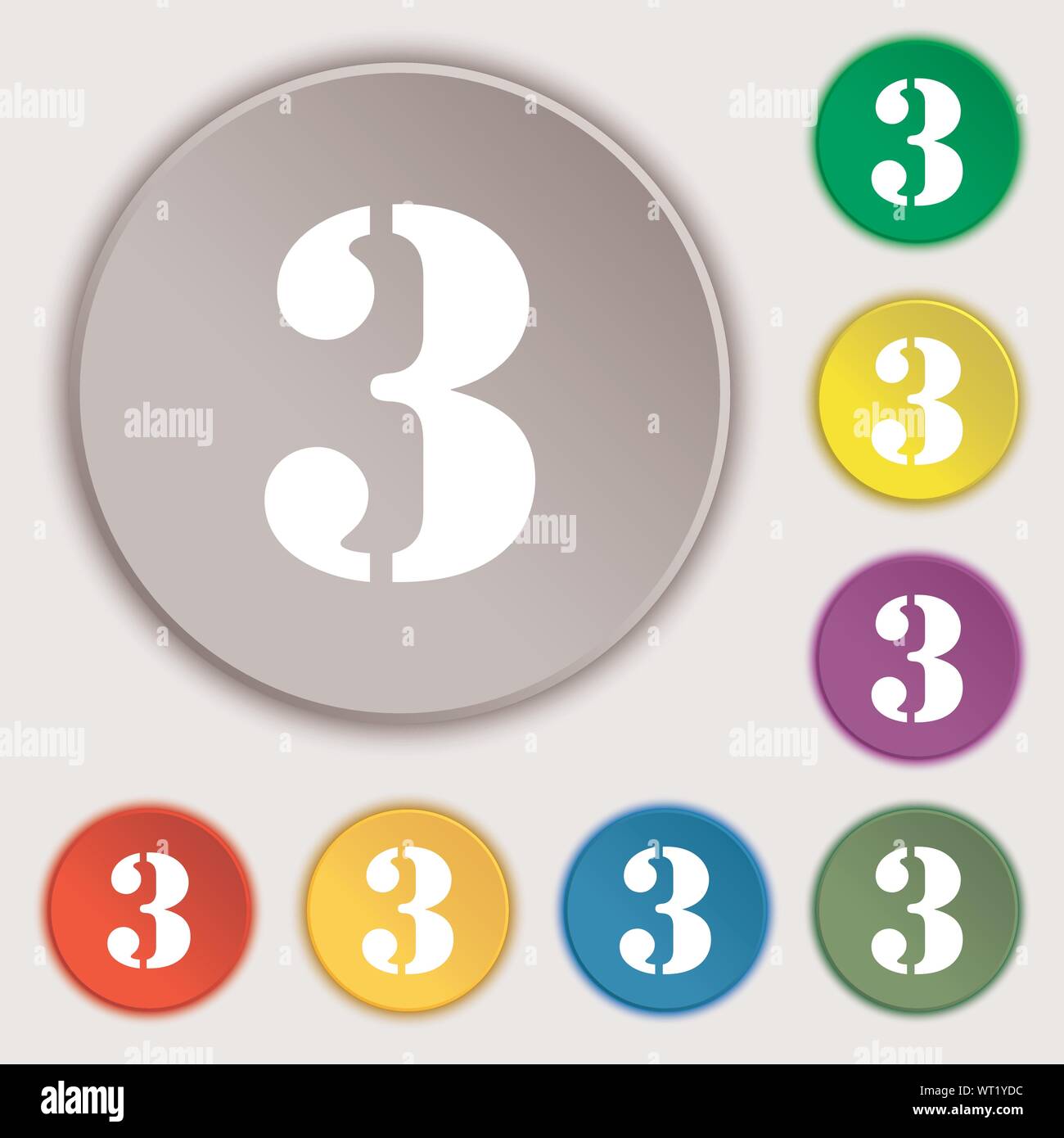 Third place award sign. Winner symbol. Step three. Symbols on eight ...