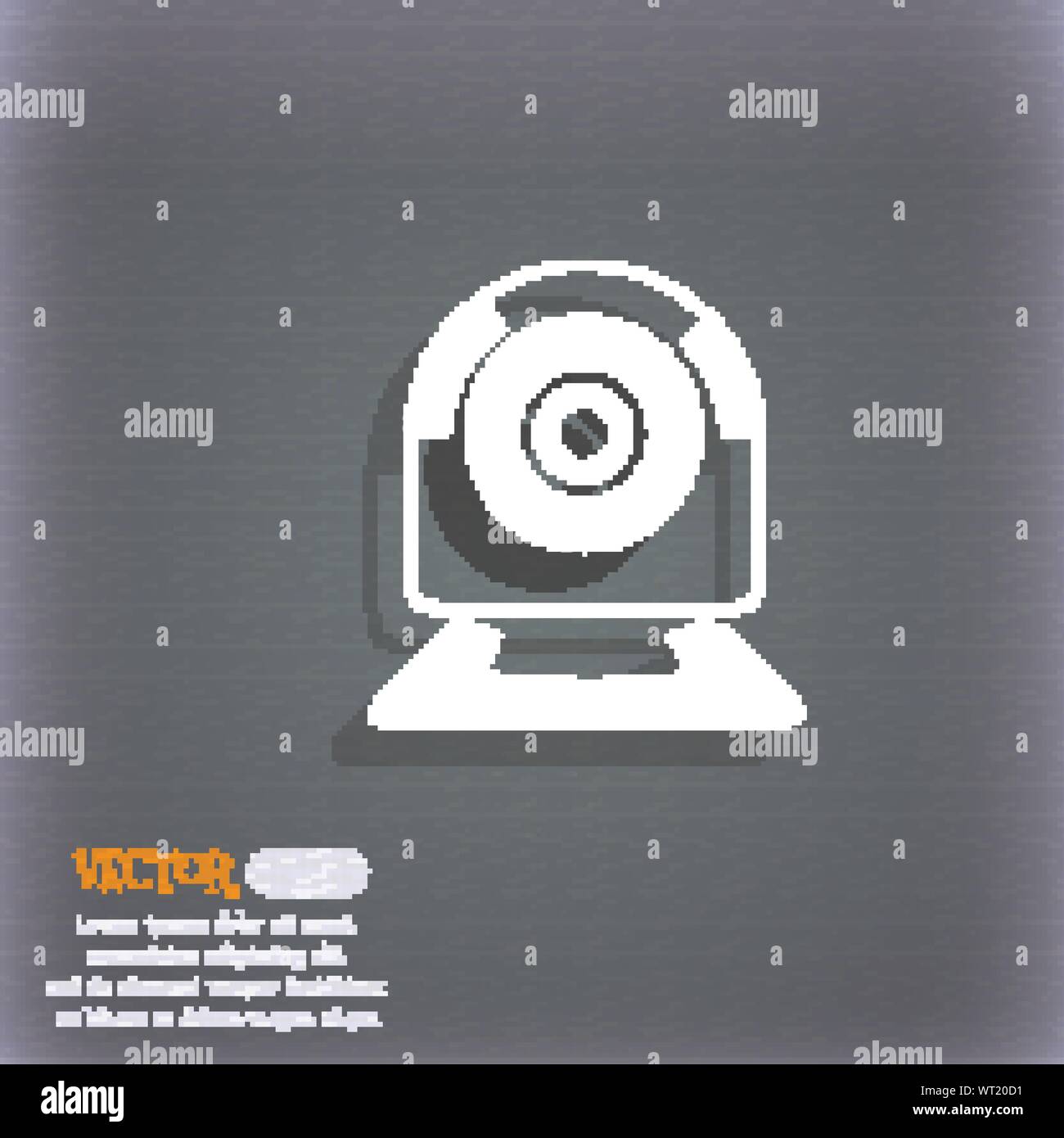 Webcam sign icon. Web video chat symbol. Camera chat. On the blue-green ...