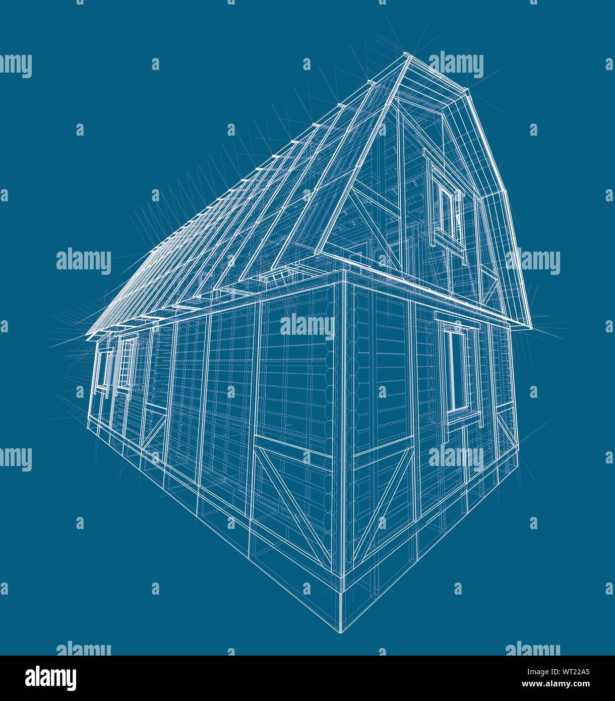 House sketch. Vector rendering of 3d Stock Vector Image & Art - Alamy