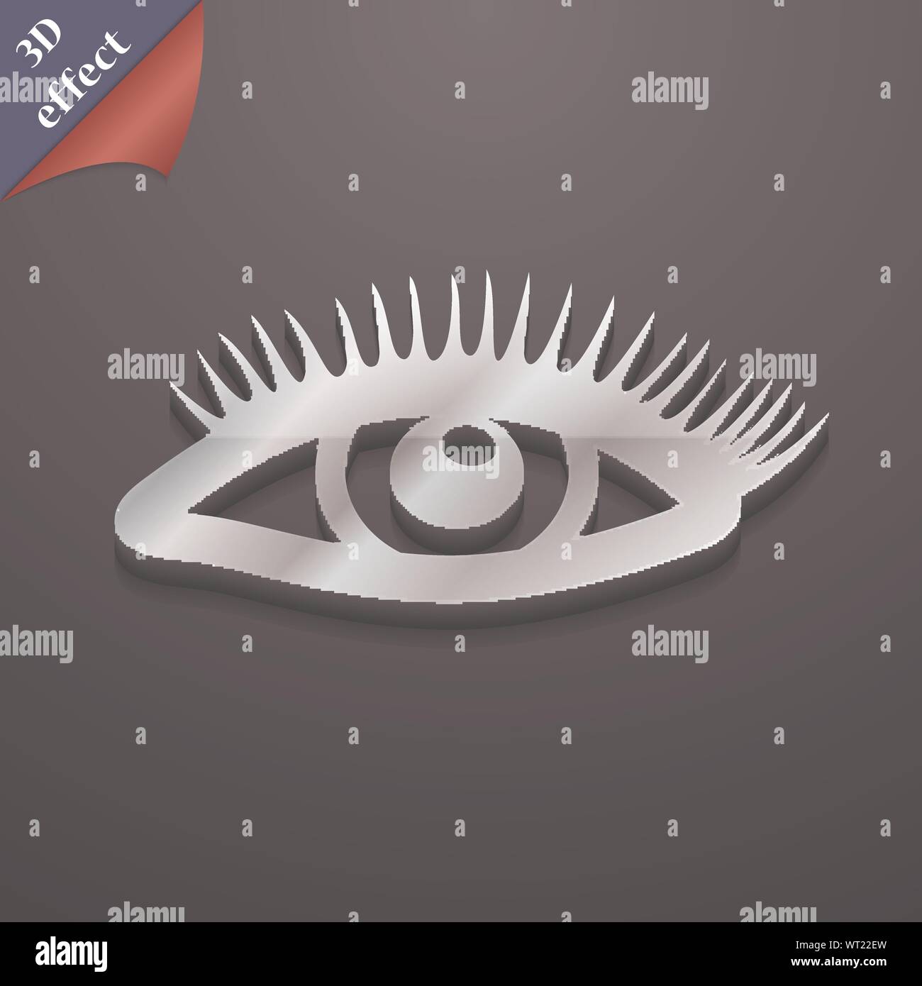eyelashes icon symbol. 3D style. Trendy, modern design with space for ...