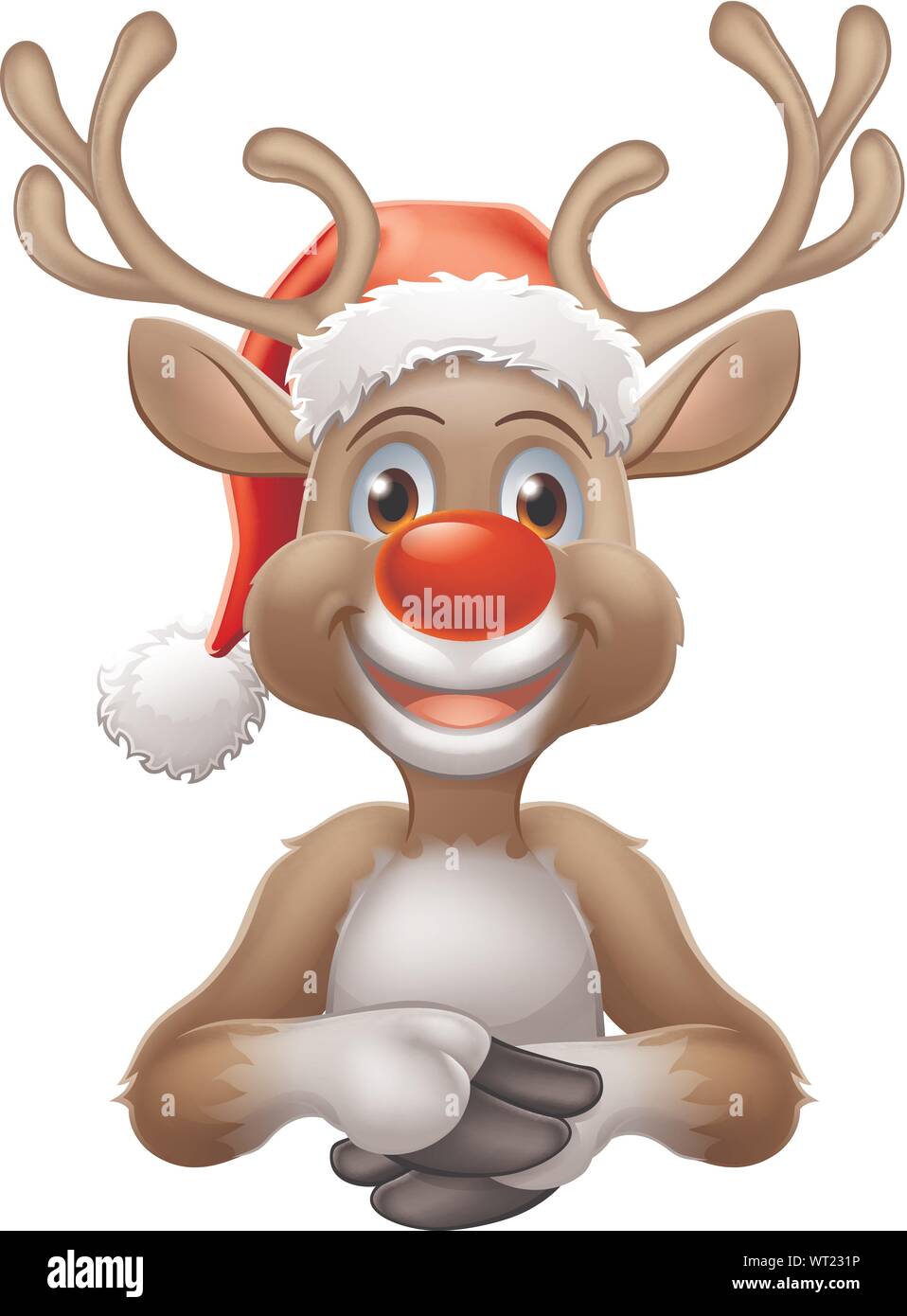 Cartoon christmas reindeer peeking around hi-res stock photography and ...