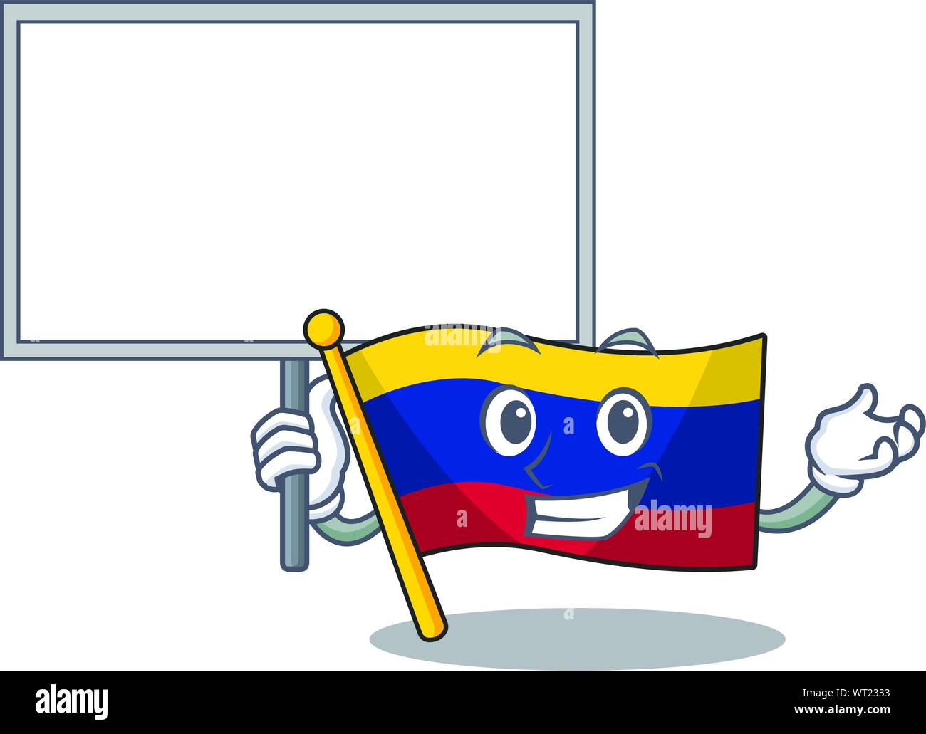Bring board colombia flag kept in cartoon cupboard vector illustration ...