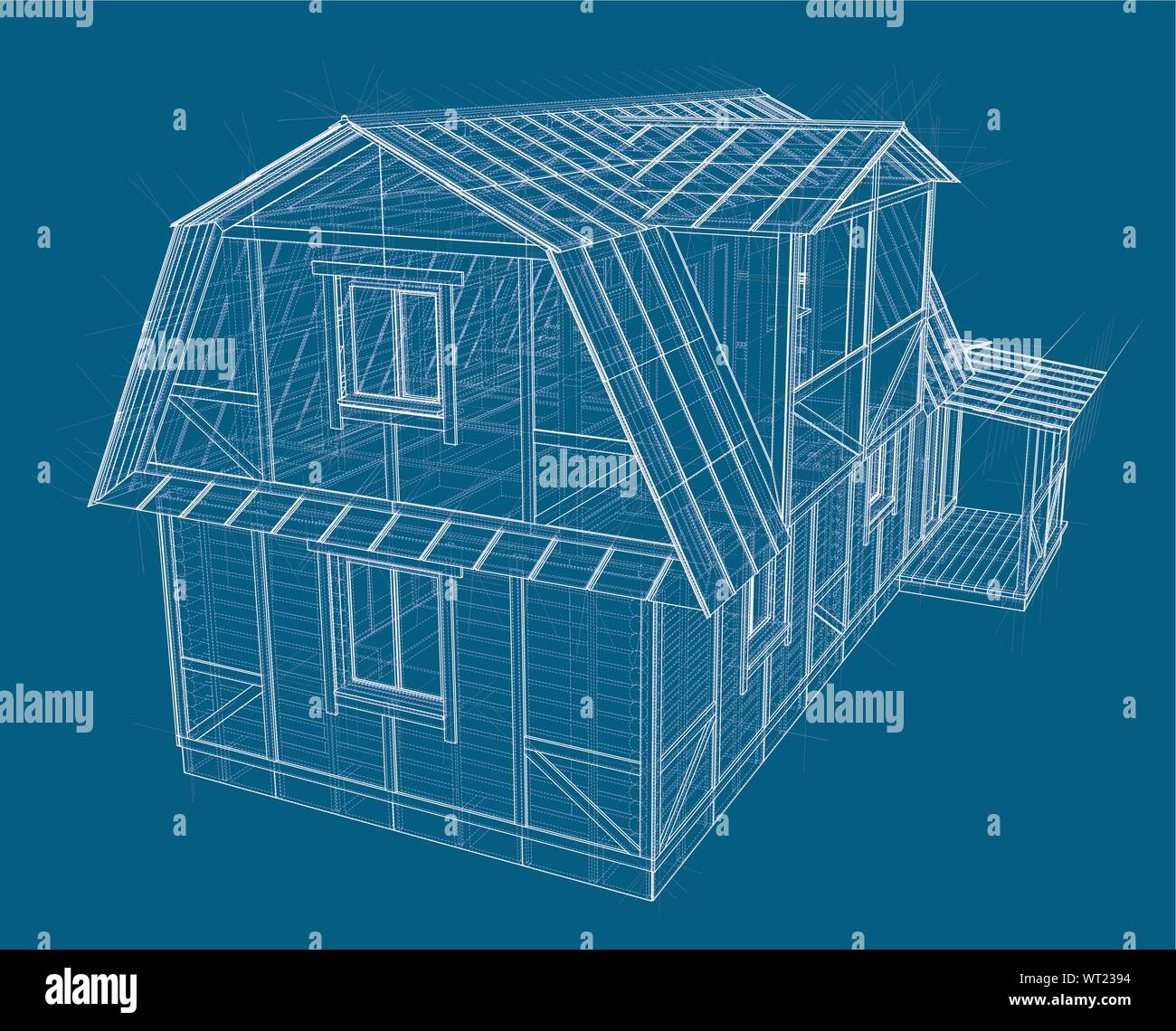 House sketch. Vector rendering of 3d Stock Vector Image & Art - Alamy