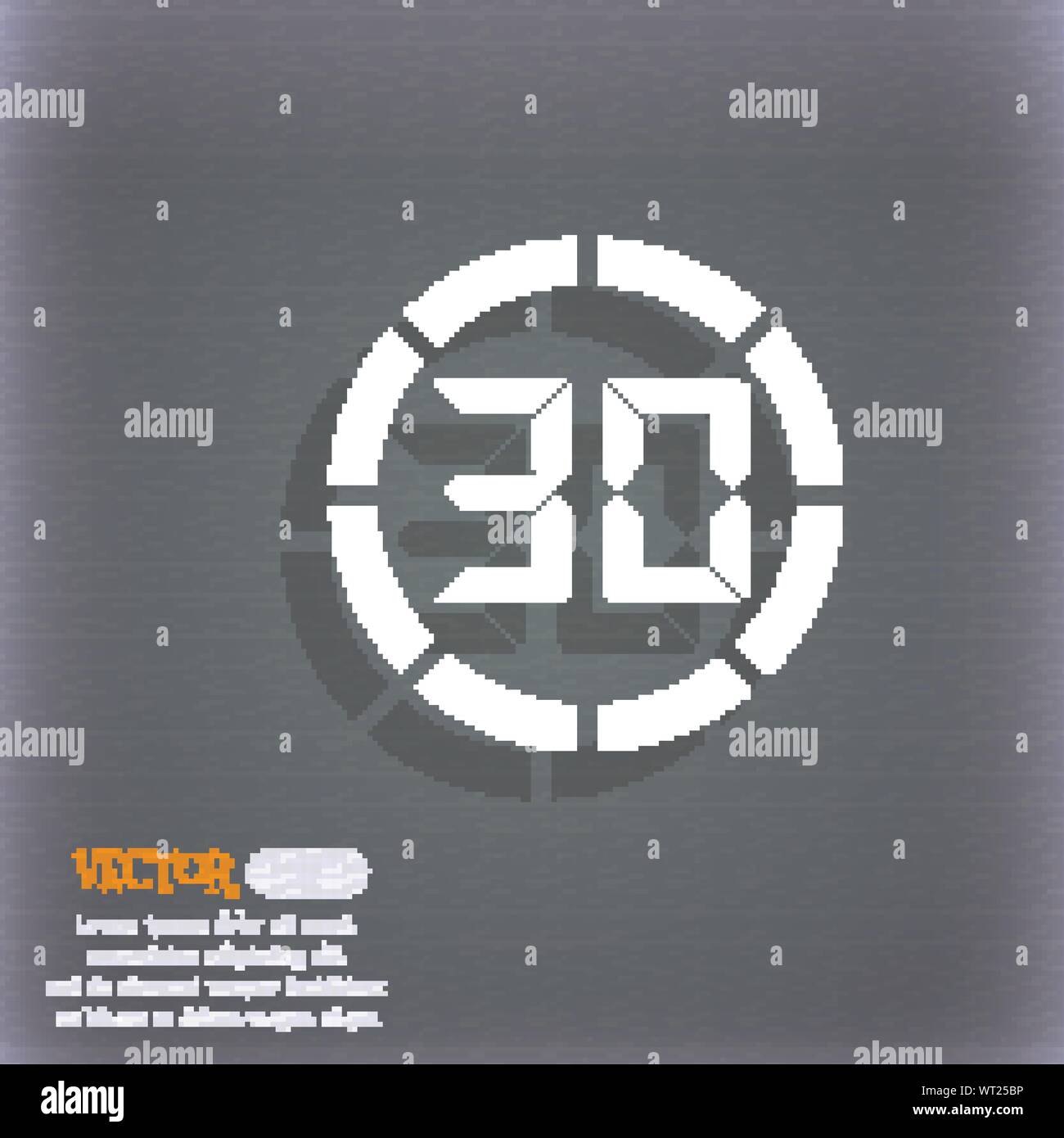 30 second stopwatch icon sign. On the blue-green abstract background ...