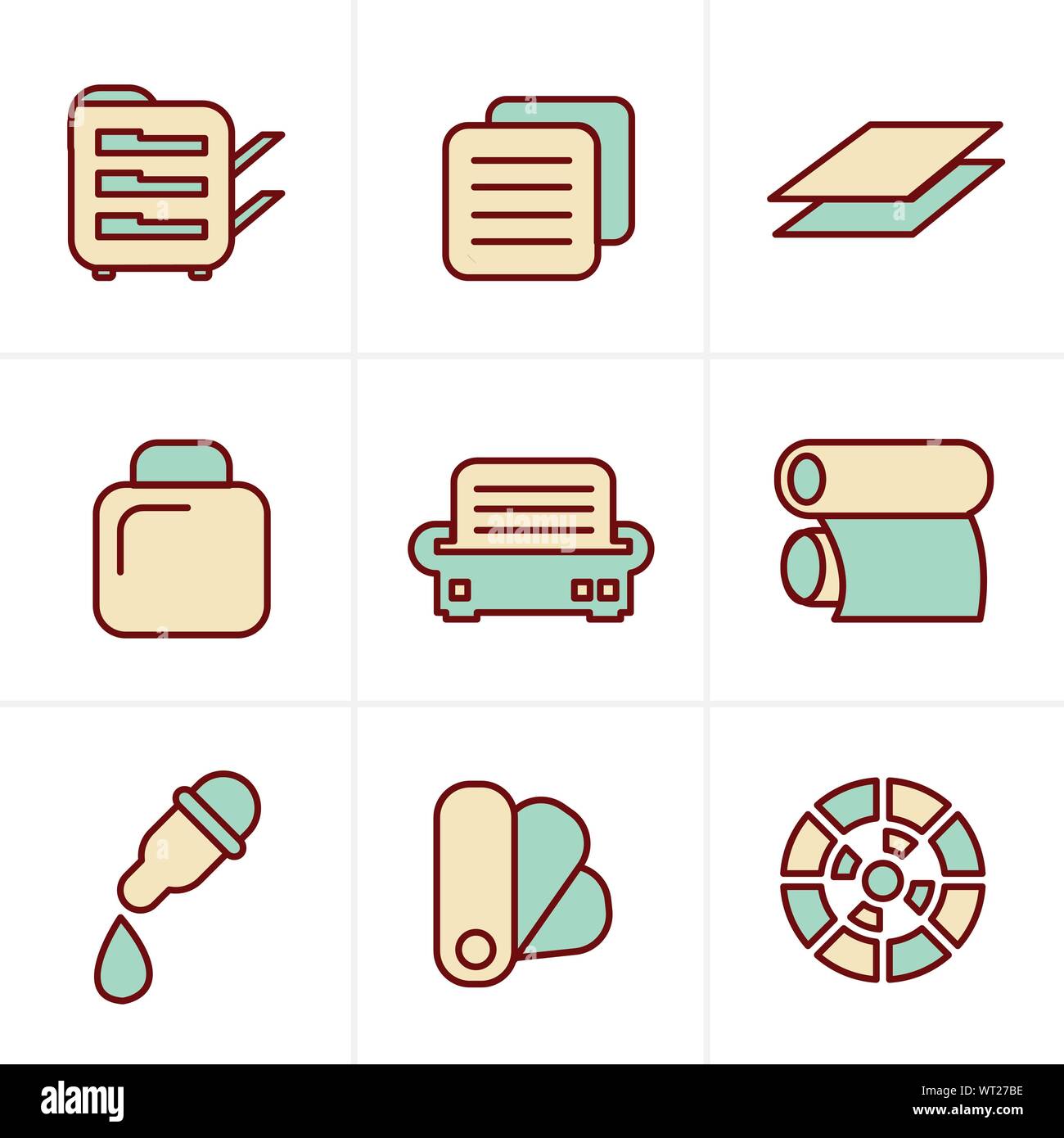 Icons Style Icons Style Print icons set elegant series Stock Vector ...