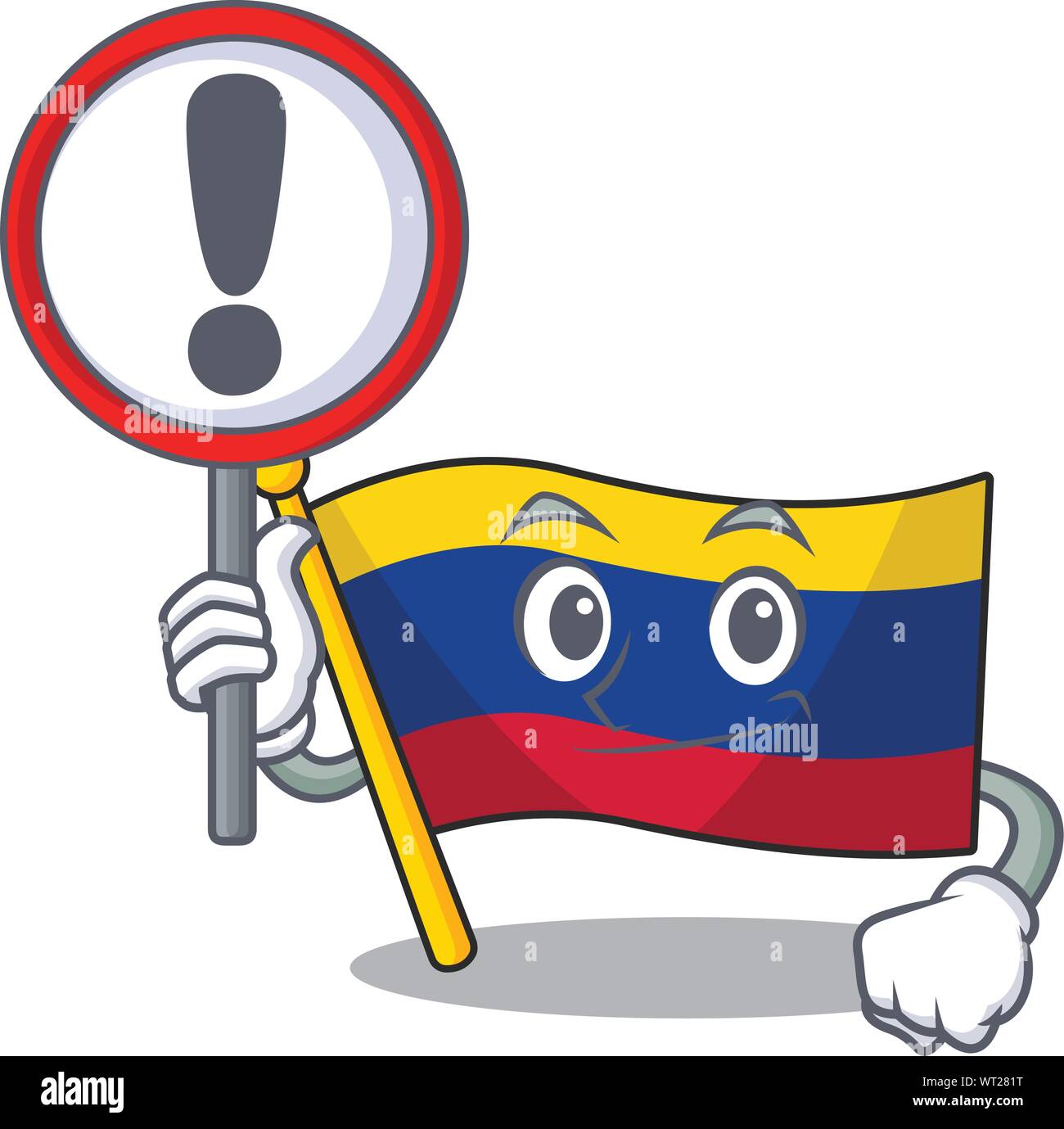 With sign colombia flag kept in cartoon cupboard vector illustration ...