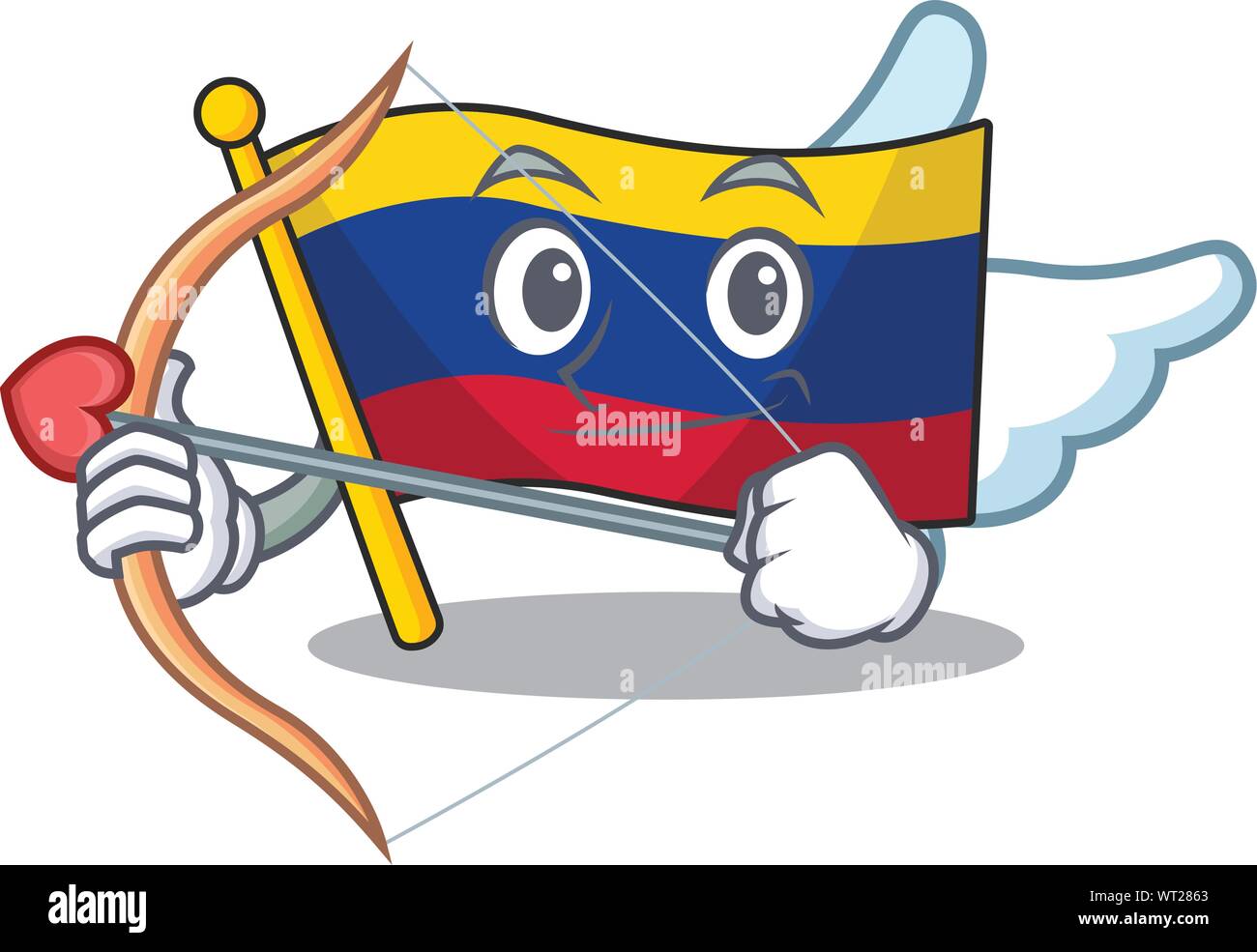 Cupid colombia flag kept in cartoon cupboard vector illustration Stock ...