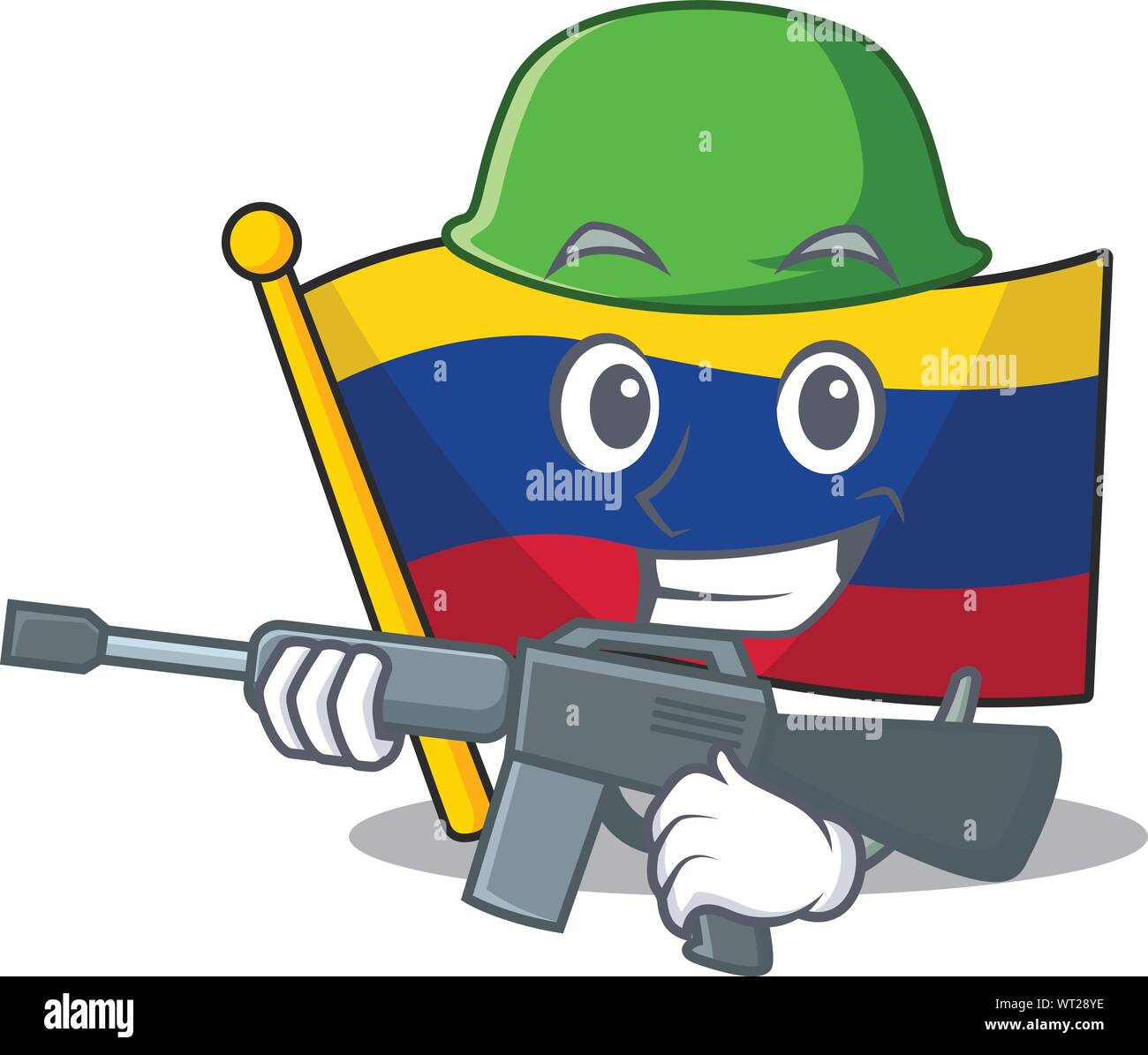 Army colombia flag kept in cartoon cupboard vector illustration Stock ...