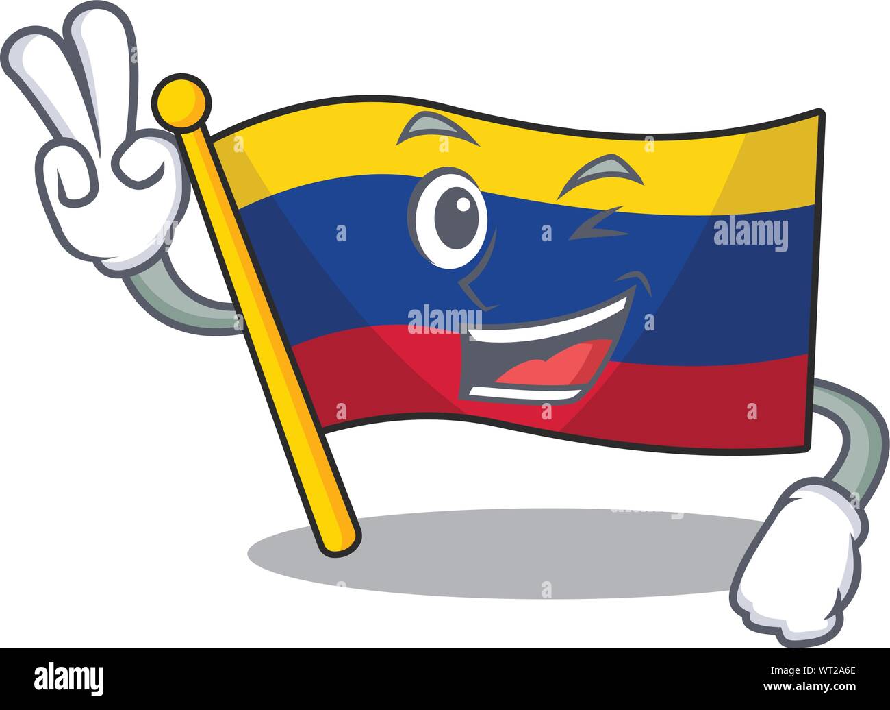 Two finger flag colombia isolated in the cartoon vector illustration ...