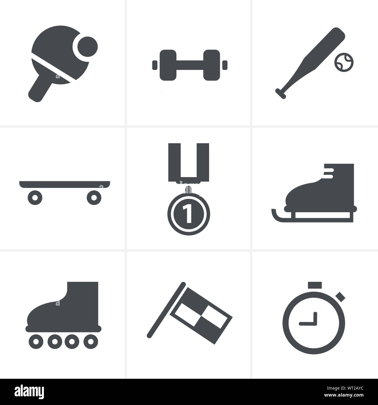 Set of monochromatic simple sports icons Stock Vector Image & Art - Alamy