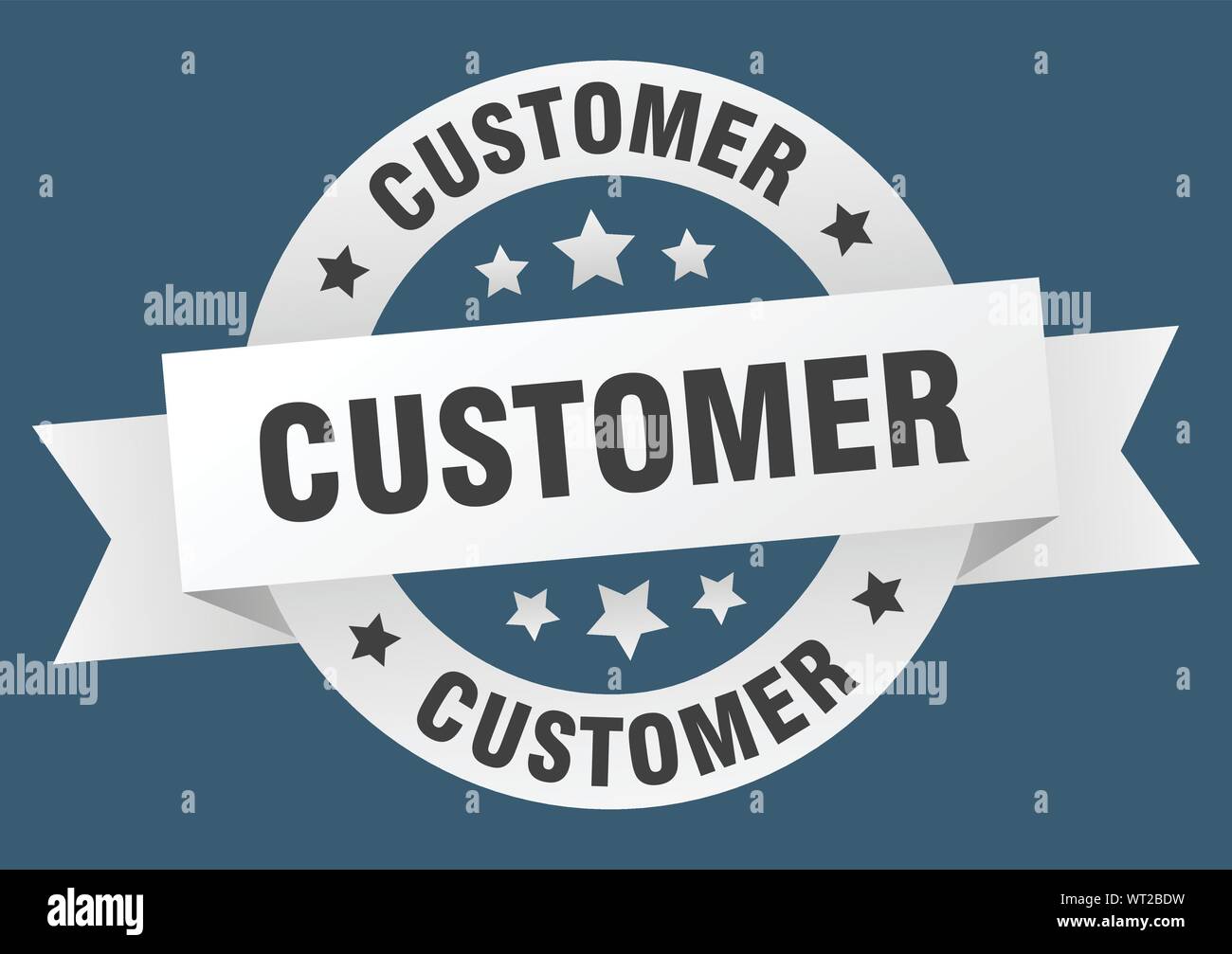customer ribbon. customer round white sign. customer Stock Vector Image ...