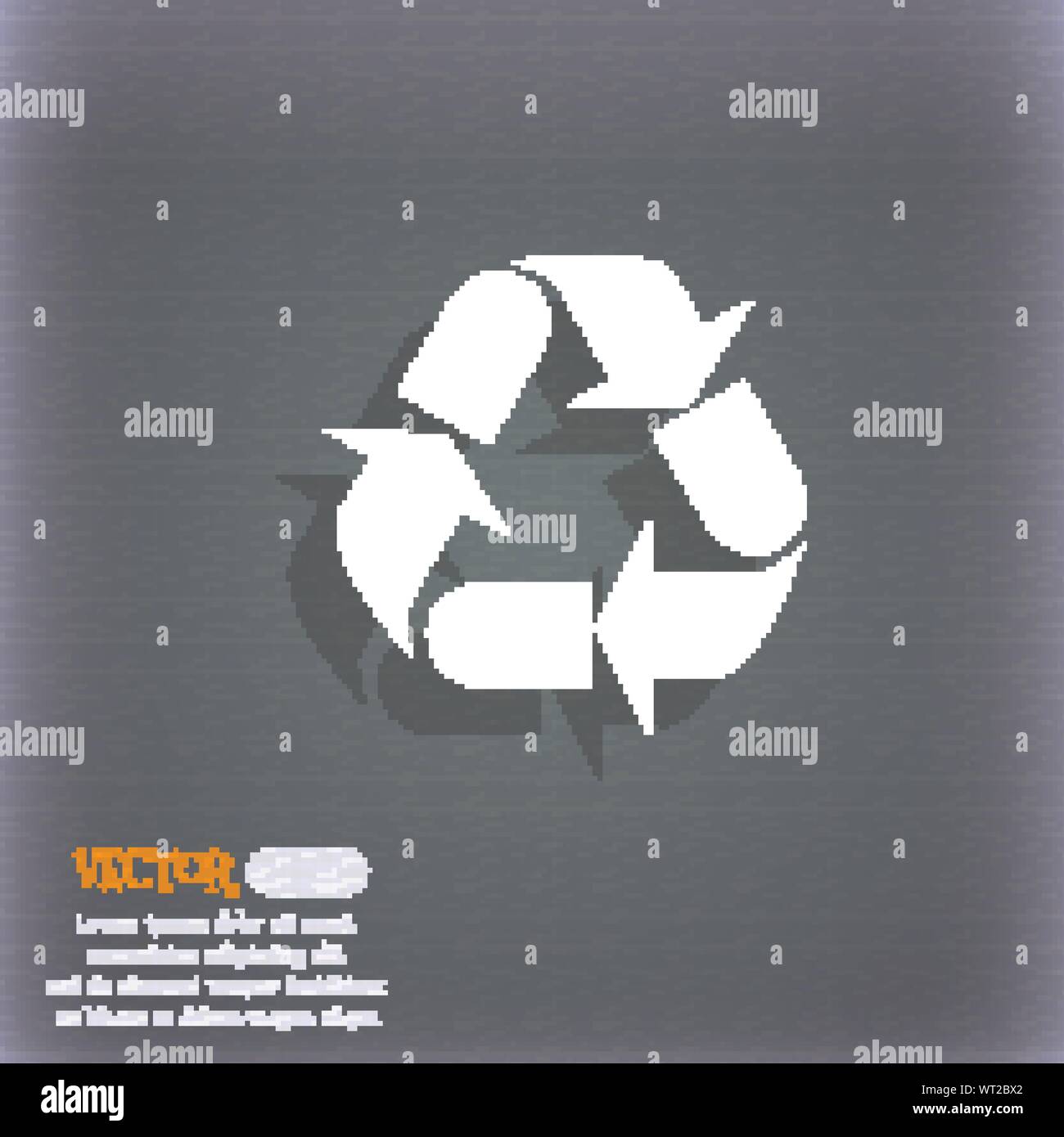 processing icon sign. On the blue-green abstract background with shadow ...