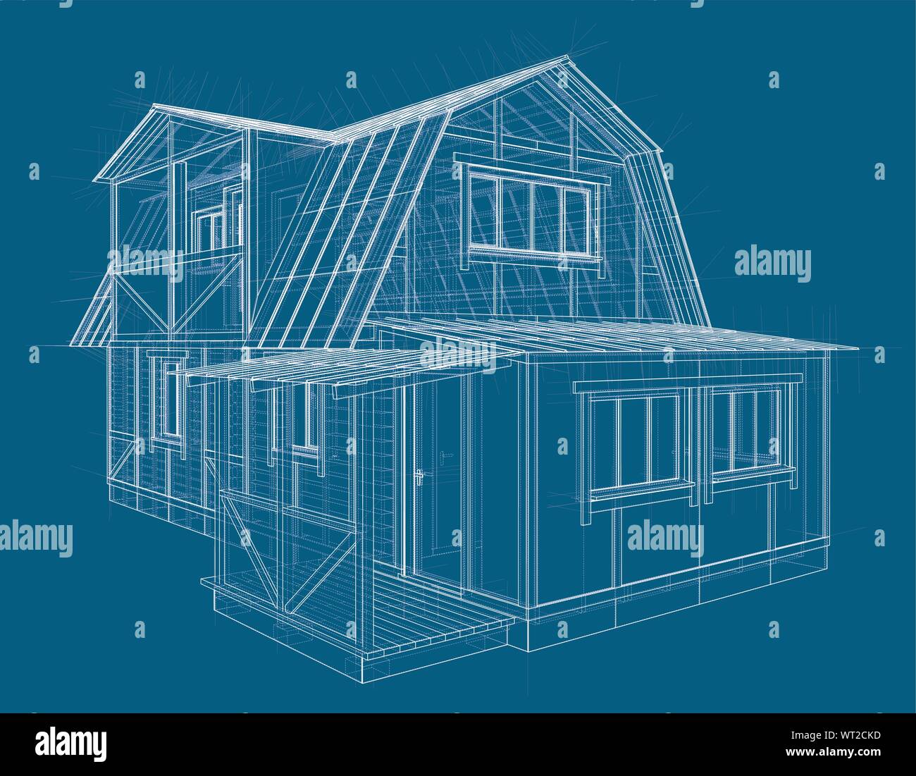 House sketch. Vector rendering of 3d Stock Vector Image & Art - Alamy