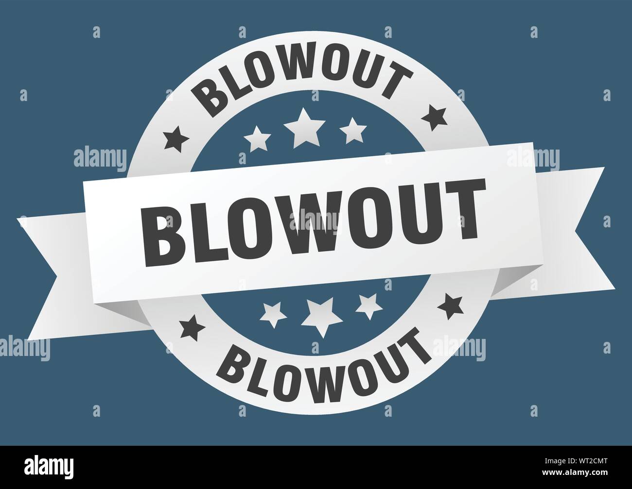 blowout ribbon. blowout round white sign. blowout Stock Vector Image ...