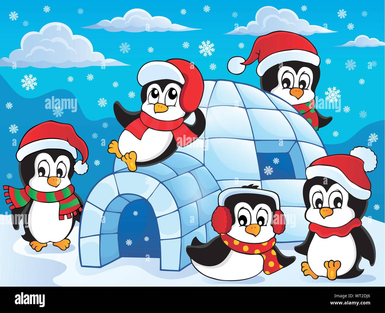 Igloo with penguins theme 2 Stock Vector Image & Art - Alamy