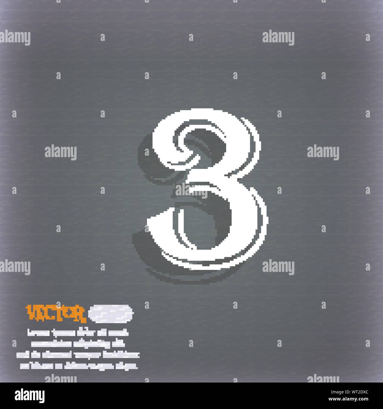 Third place award sign. Winner symbol. Step three. On the blue-green ...