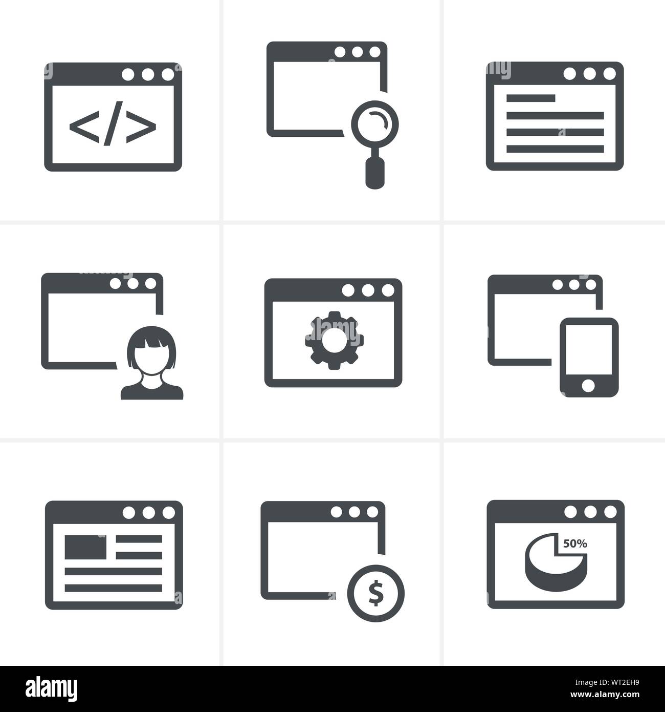 browser icon set Stock Vector Image & Art - Alamy