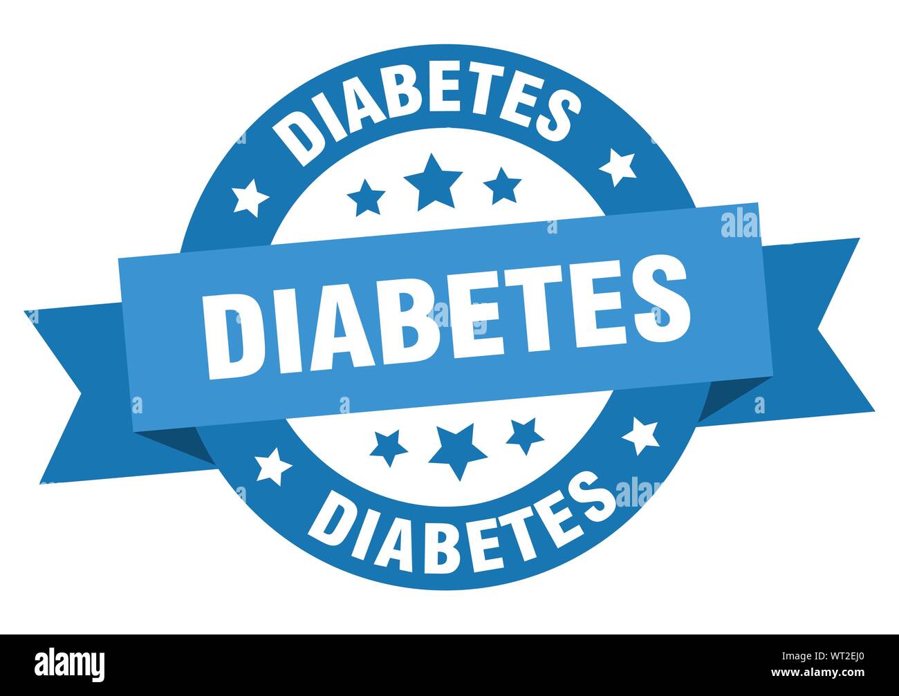 diabetes ribbon. diabetes round blue sign. diabetes Stock Vector Image ...