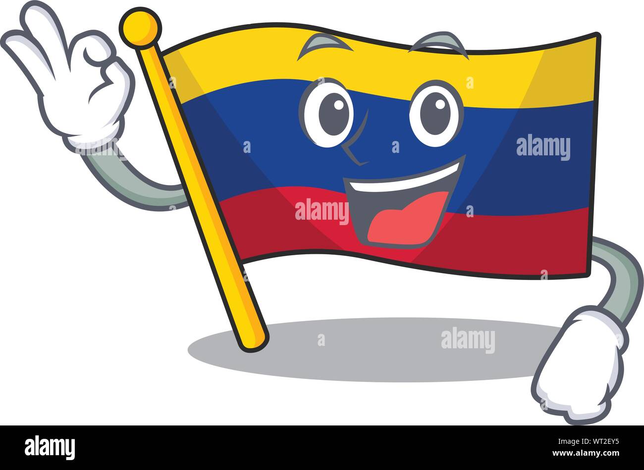 Okay flag colombia isolated in the cartoon vector illustration Stock ...