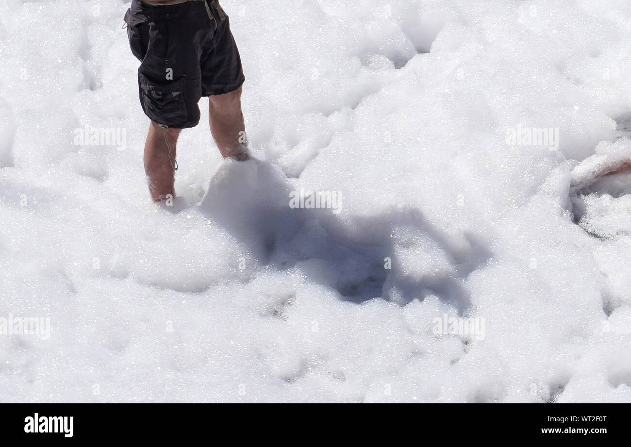 Person covered in foam hi-res stock photography and images - Alamy