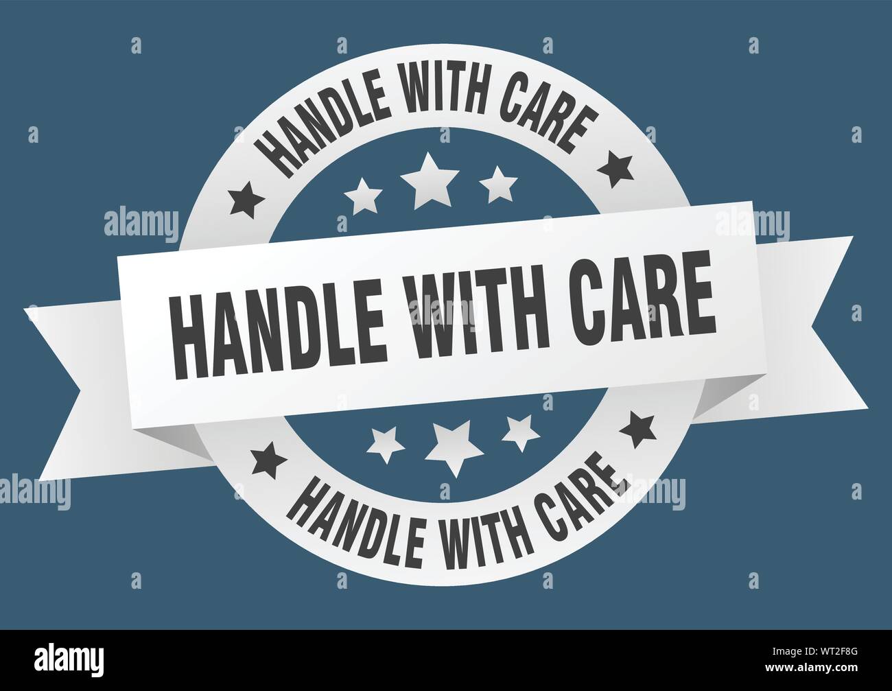 handle with care ribbon. handle with care round white sign. handle with ...