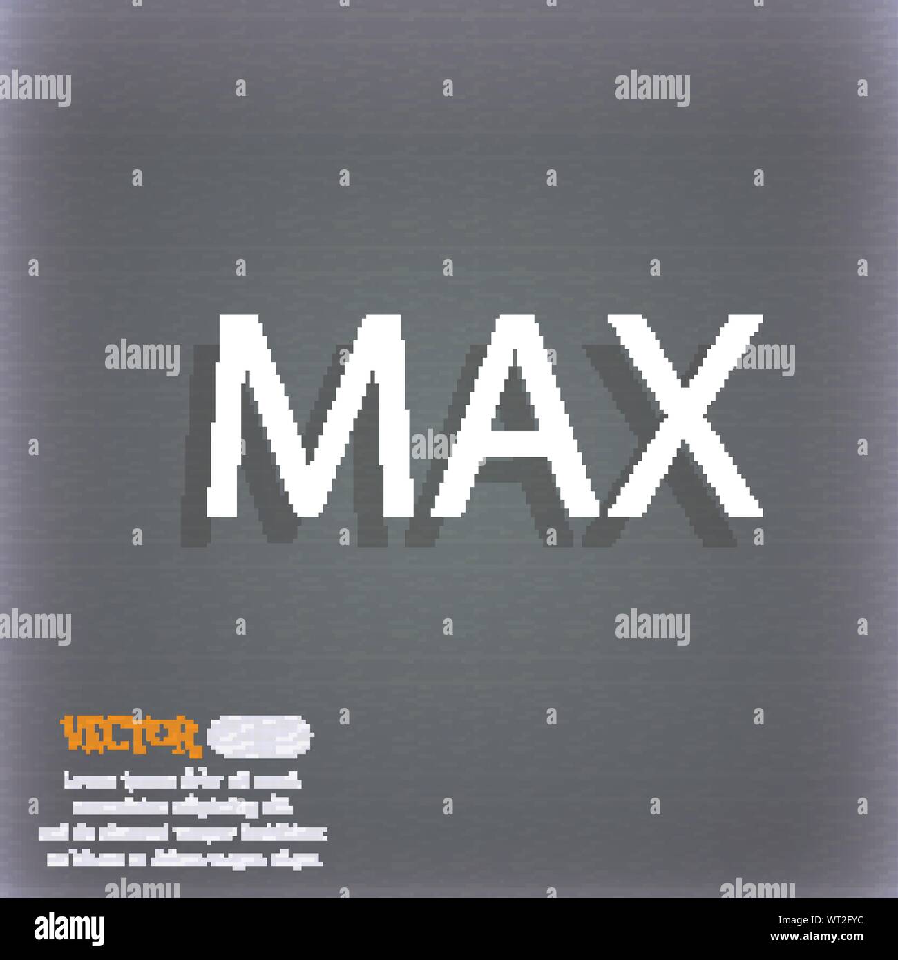 maximum sign icon. On the blue-green abstract background with shadow ...