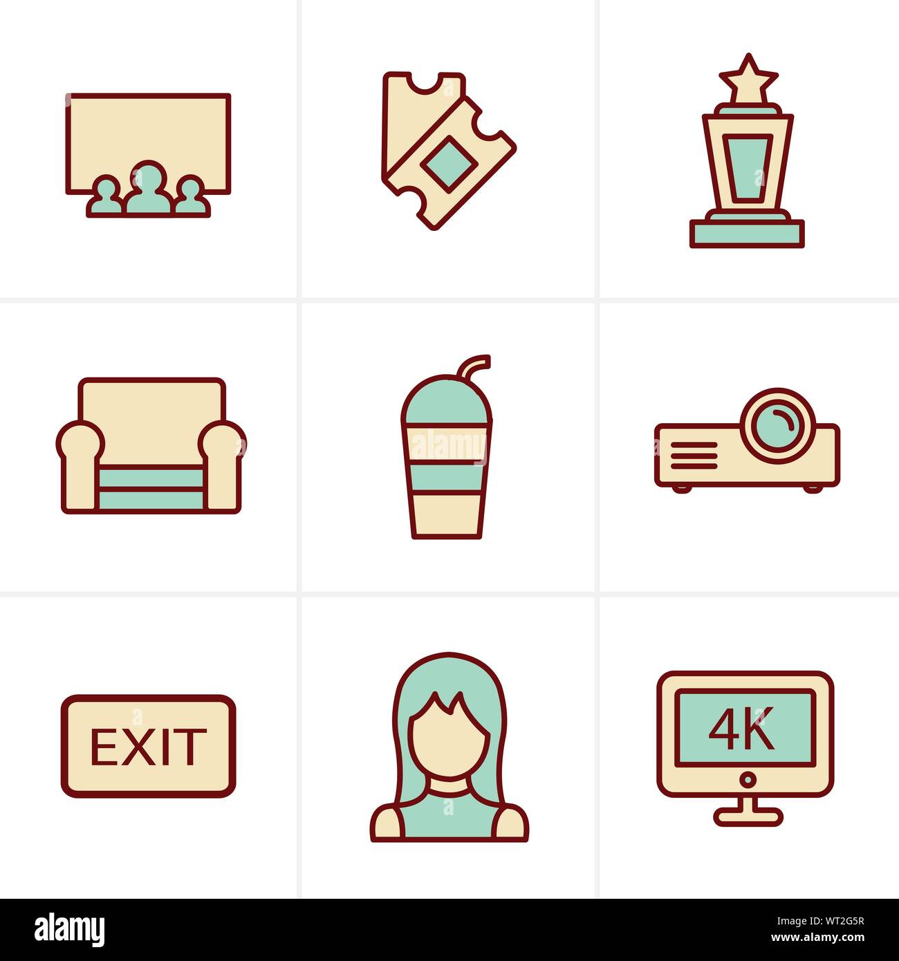 Icons Style cinema and movie icons set Stock Vector Image & Art - Alamy