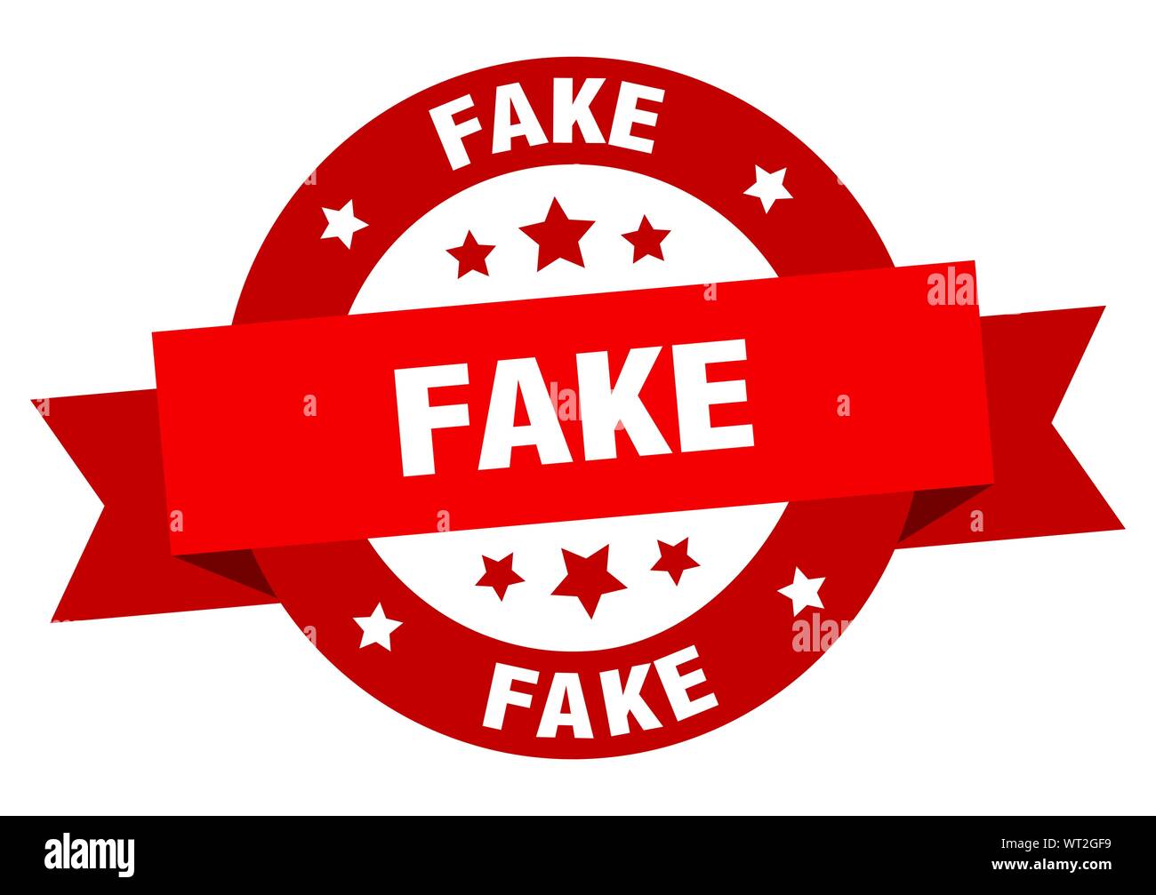 fake ribbon. fake round red sign. fake Stock Vector Image & Art - Alamy