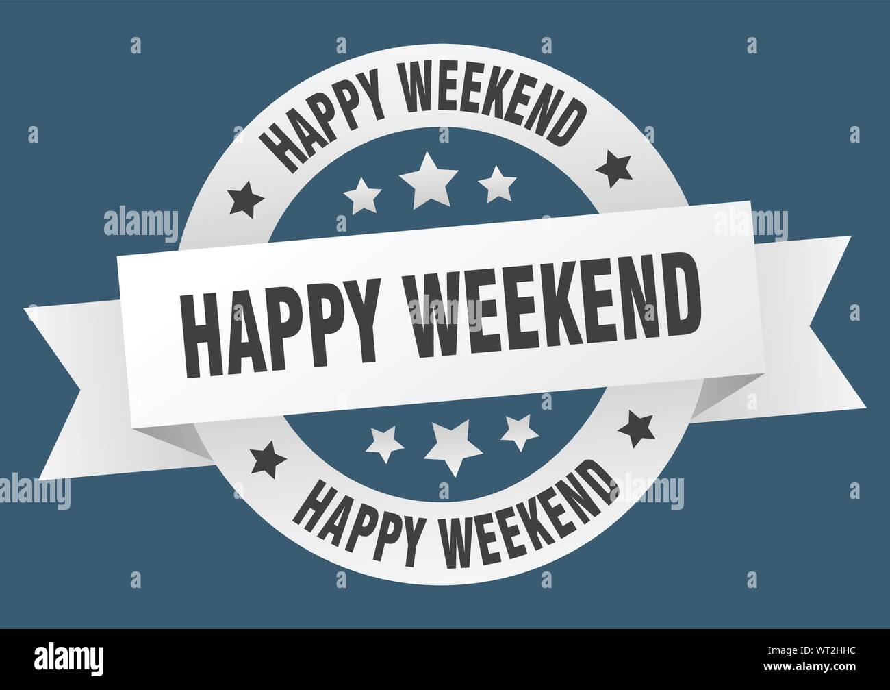 happy weekend ribbon. happy weekend round white sign. happy weekend ...