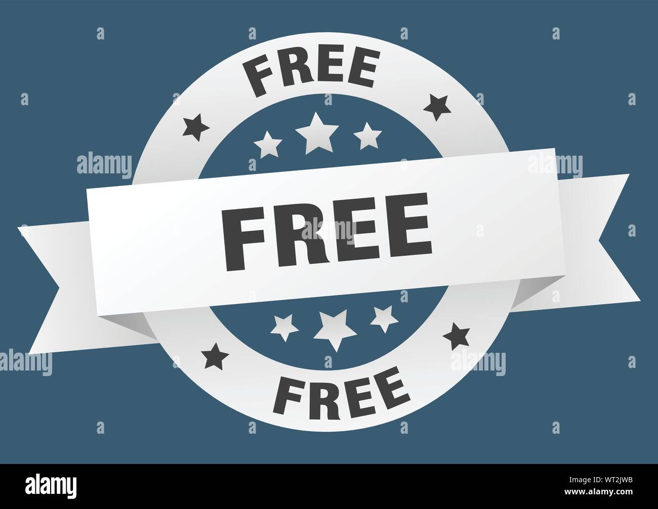 free ribbon. free round white sign. free Stock Vector Image & Art - Alamy
