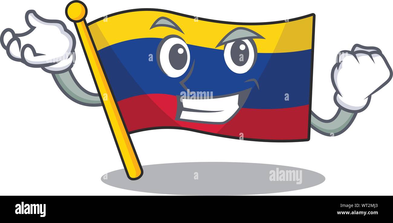Successful flag colombia isolated in the cartoon vector illustration ...