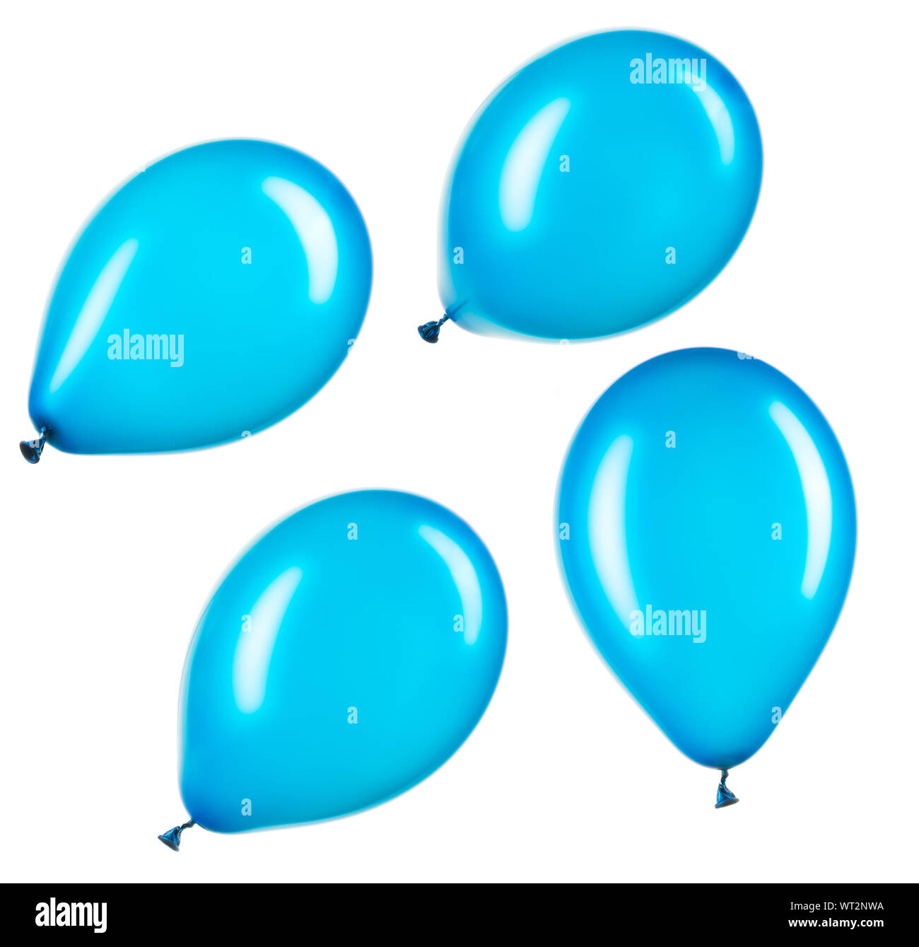Set of blue helium balloons, element of decorations Stock Photo - Alamy