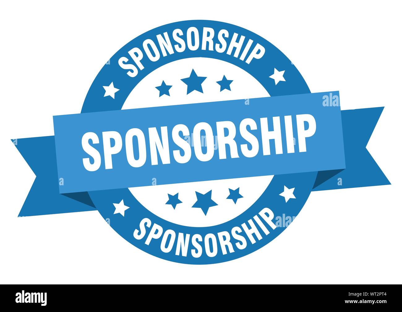 sponsorship ribbon. sponsorship round blue sign. sponsorship Stock ...