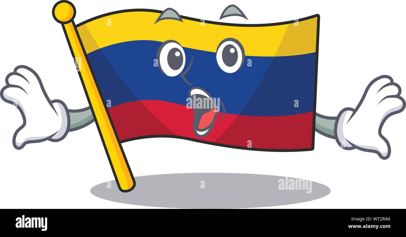 Surprised flag colombia mascot shaped on character vector illustration ...