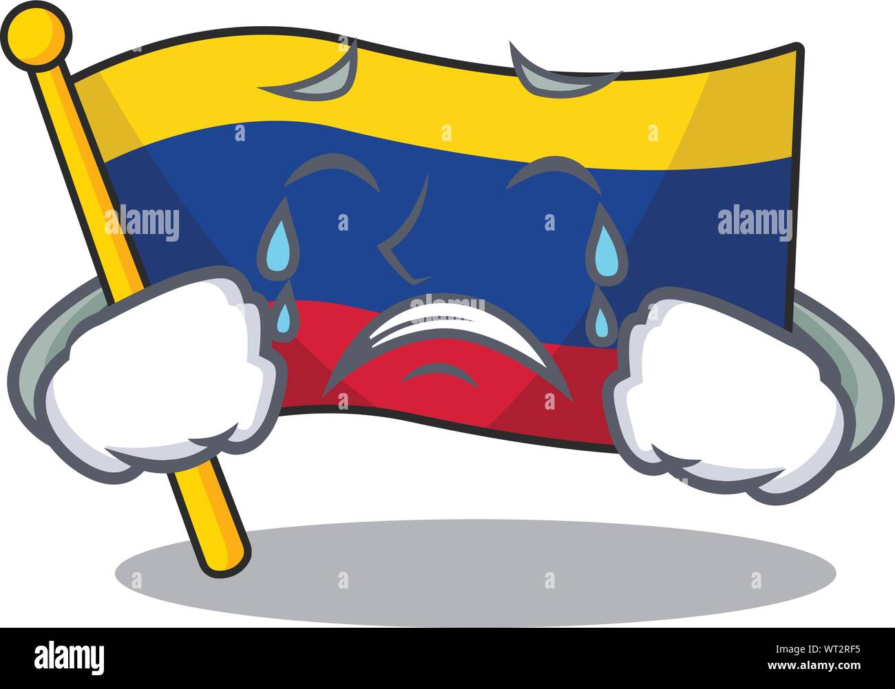 Crying flag colombia mascot shaped on character vector illustration ...