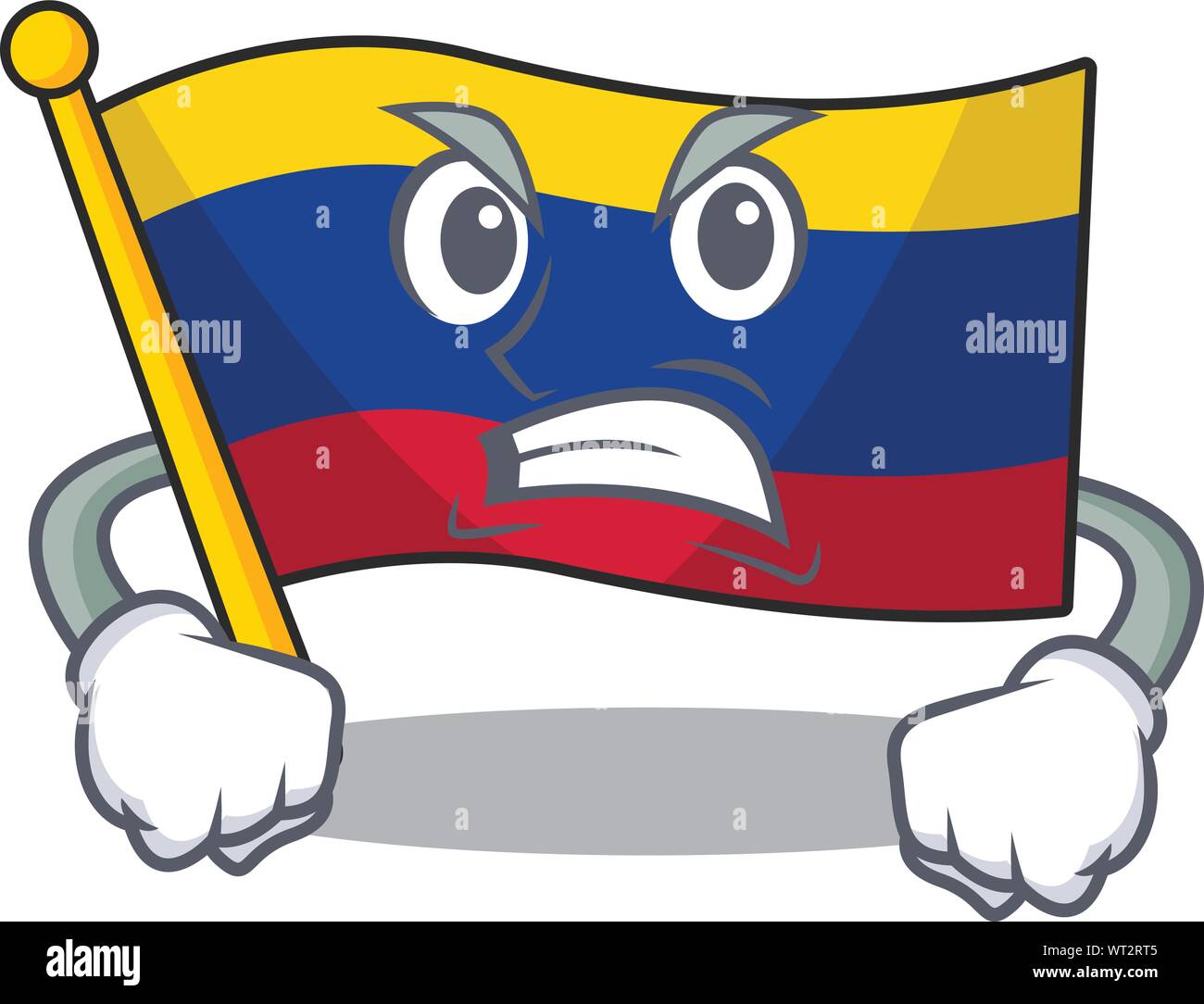 Angry flag colombia mascot shaped on character vector illustration ...