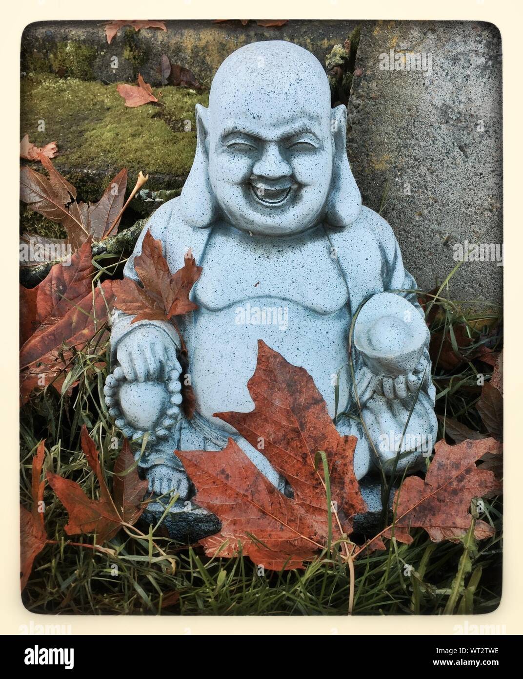 Statue and leaves hi-res stock photography and images - Alamy