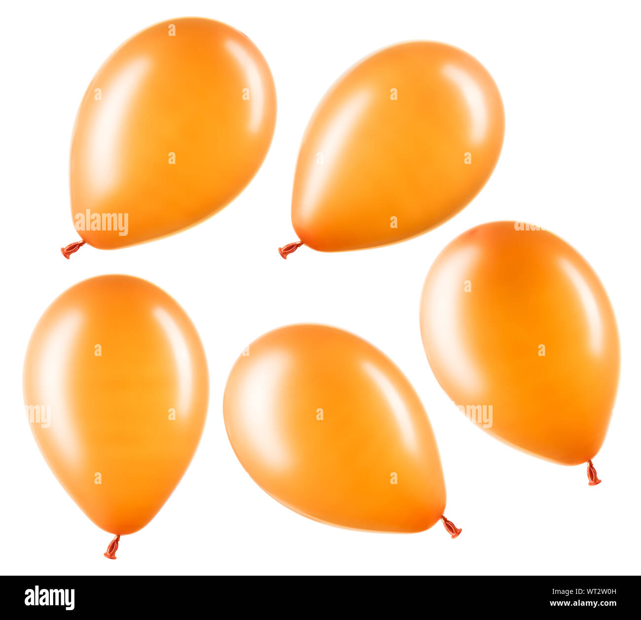 Set of orange helium balloons, element of decorations Stock Photo - Alamy
